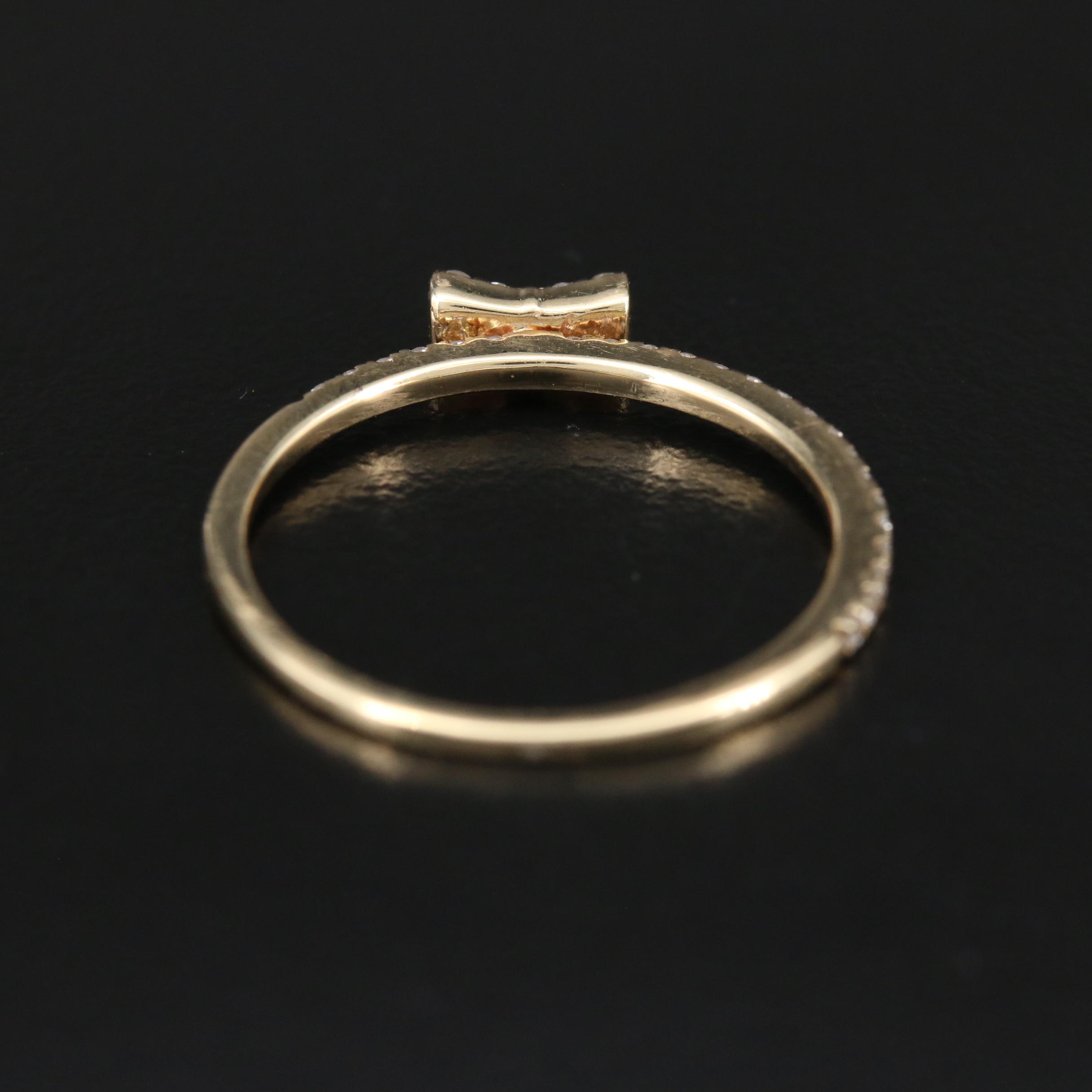 14K Yellow Gold Diamond Ribbon Ring | EBTH