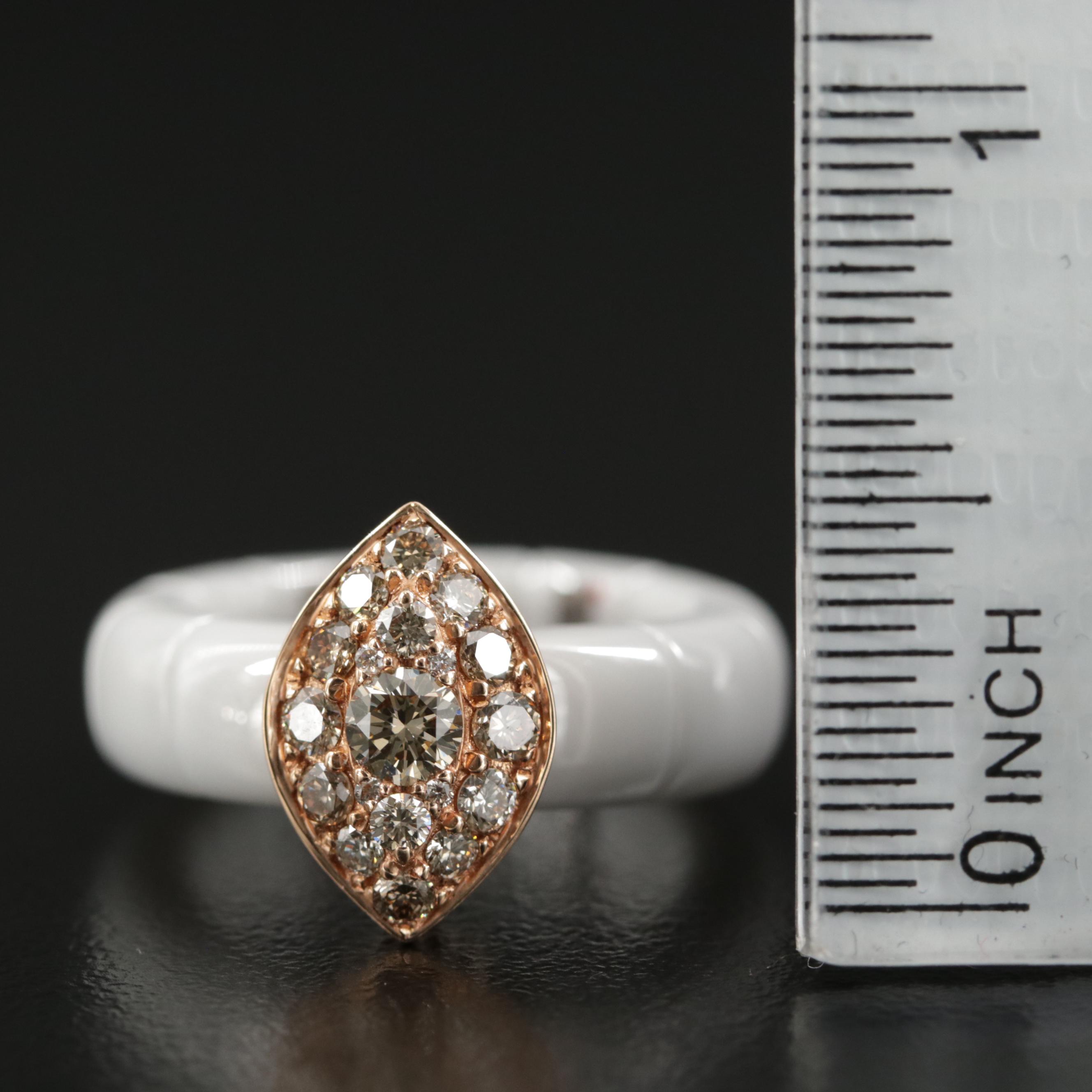 Roberto Demeglio 18K Diamond Ring with Flexible Ceramic Band | EBTH