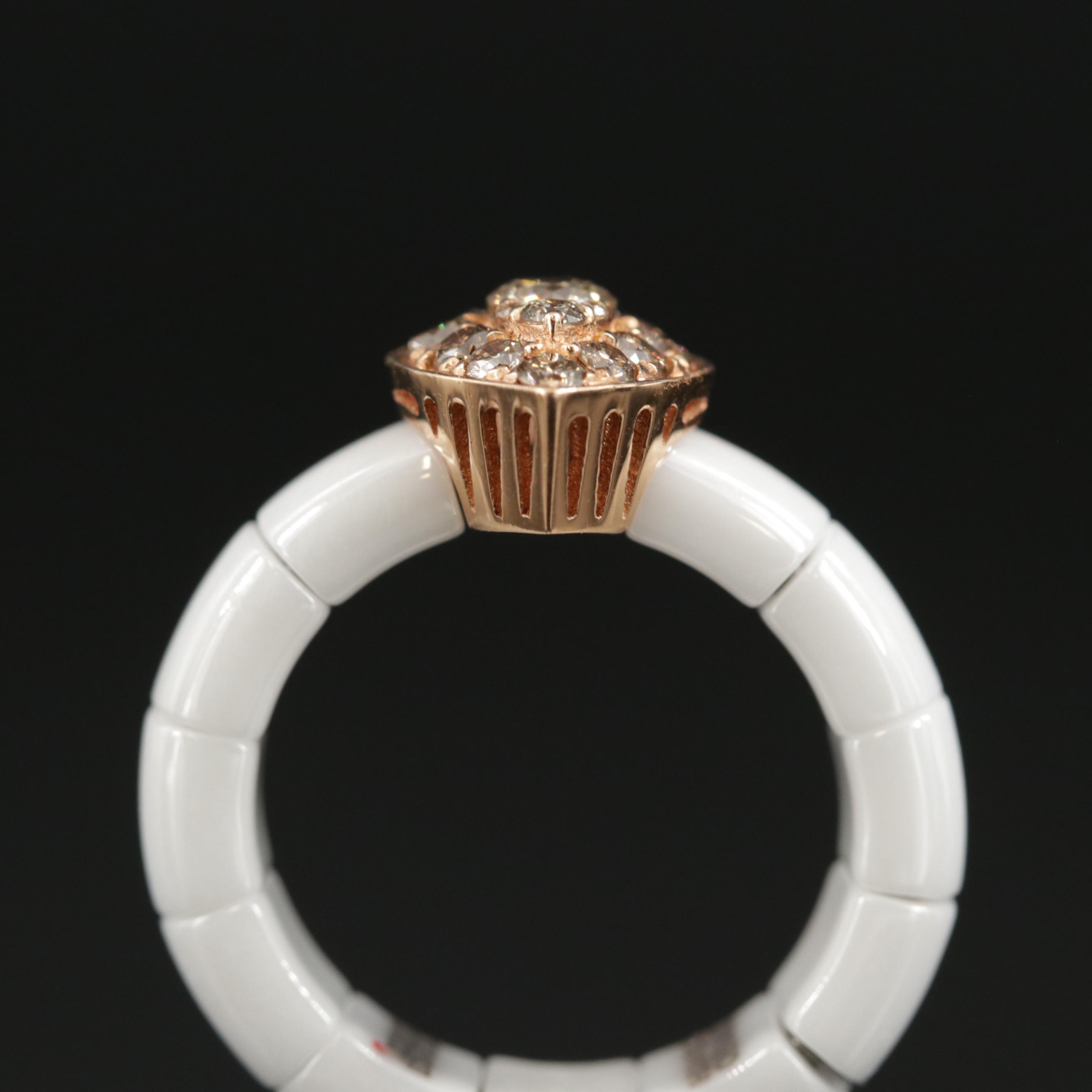 Roberto Demeglio 18K Diamond Ring with Flexible Ceramic Band | EBTH