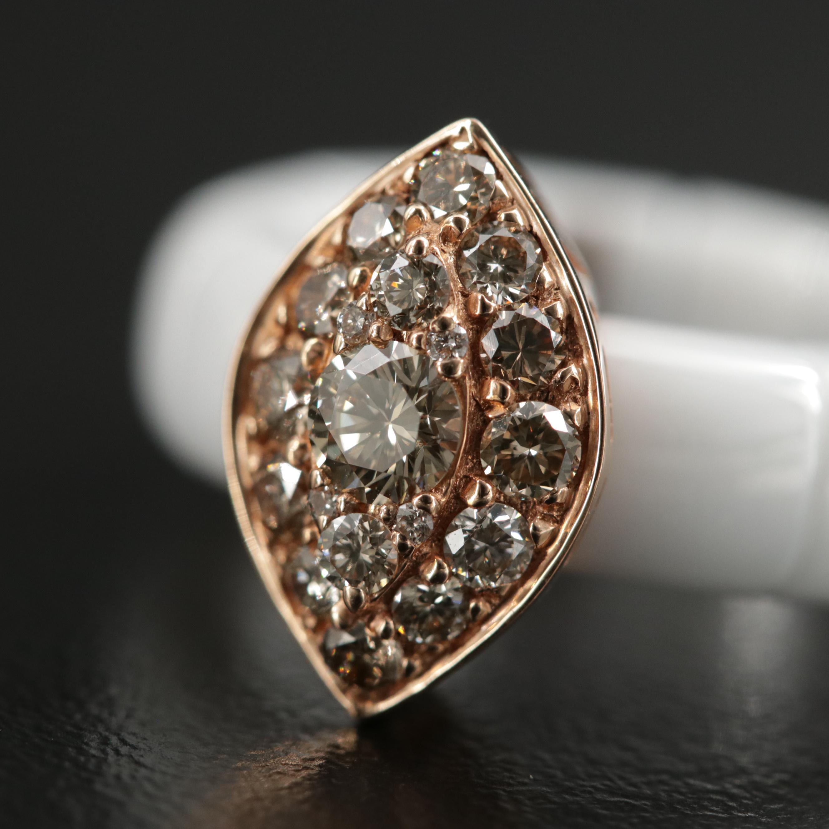Roberto Demeglio 18K Diamond Ring with Flexible Ceramic Band | EBTH