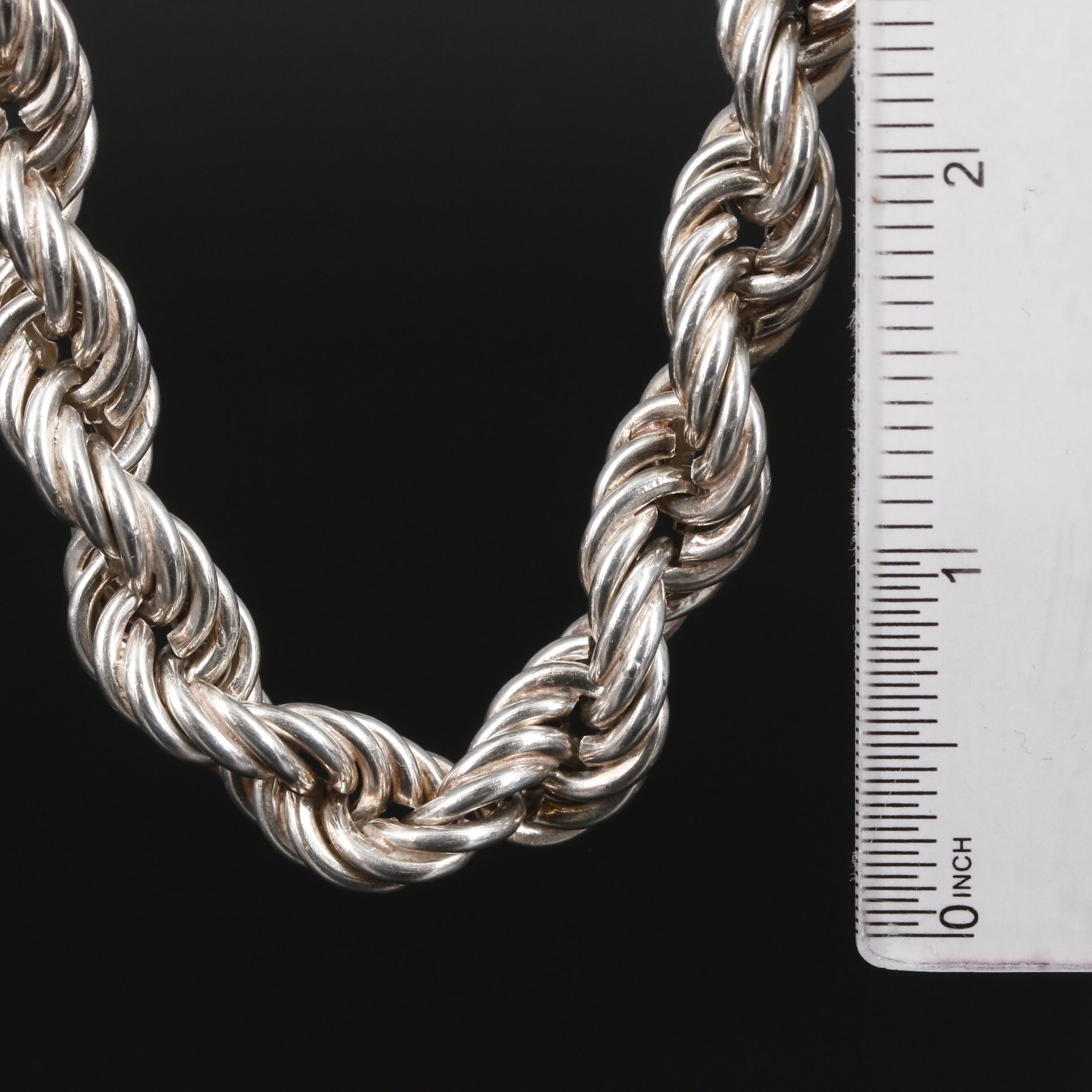 Sterling Silver Rope Chain Necklace | EBTH