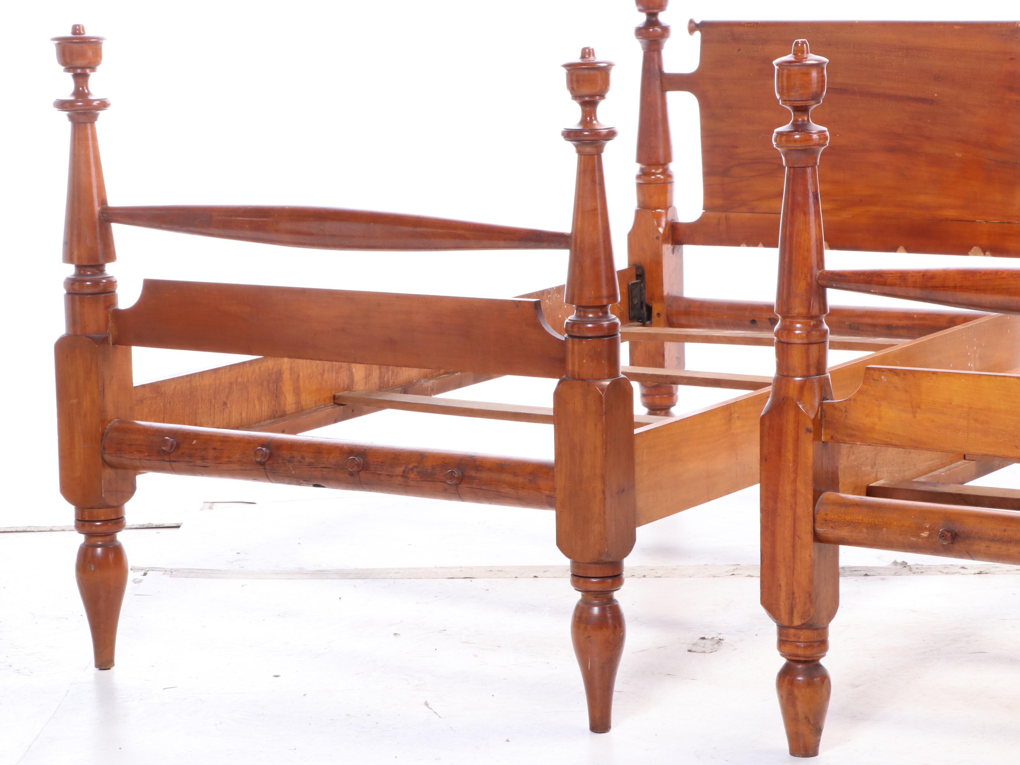 Pair of American Primitive Maple Rope Beds, 19th Century and Later ...