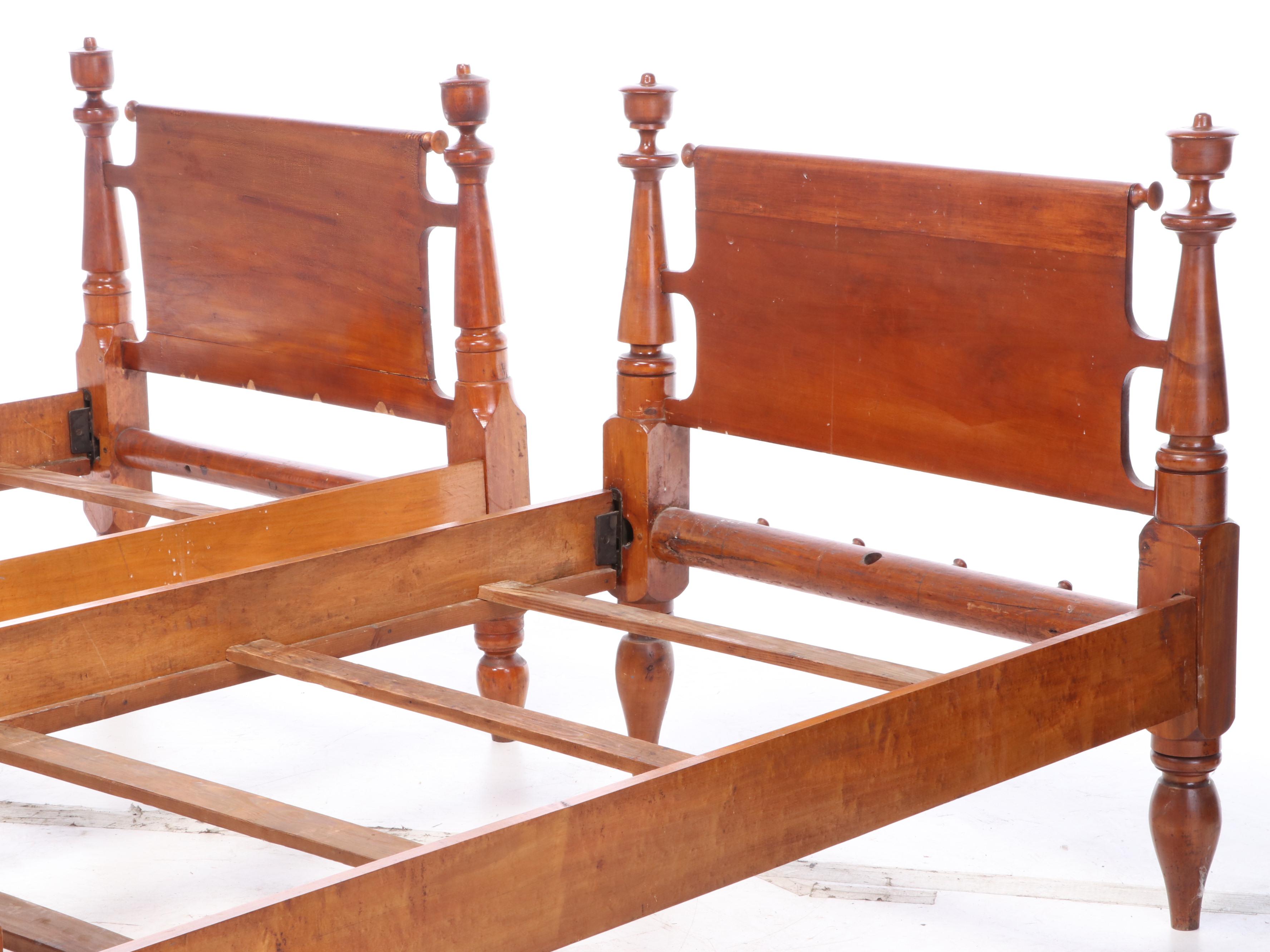 Pair of American Primitive Maple Rope Beds, 19th Century and Later ...