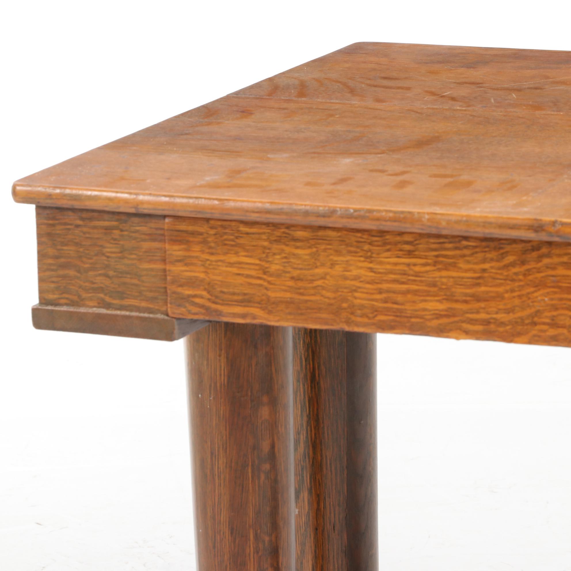 Empire Style Quarter-Sawn Oak Library Table, circa 1910 | EBTH