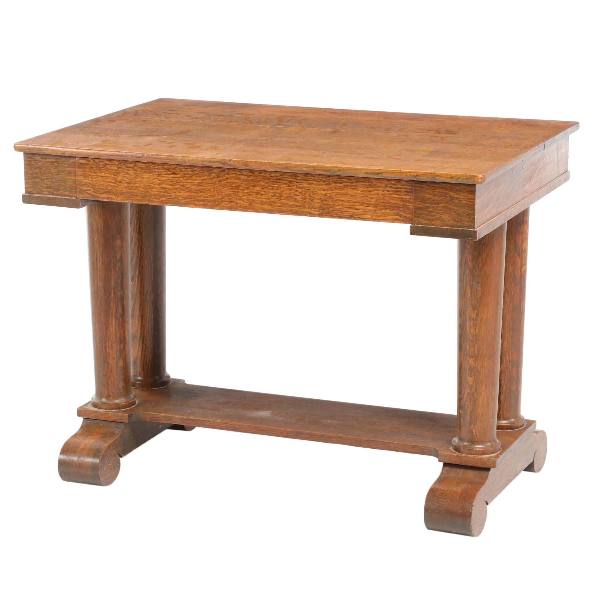 Empire Style Quarter-Sawn Oak Library Table, circa 1910 | EBTH