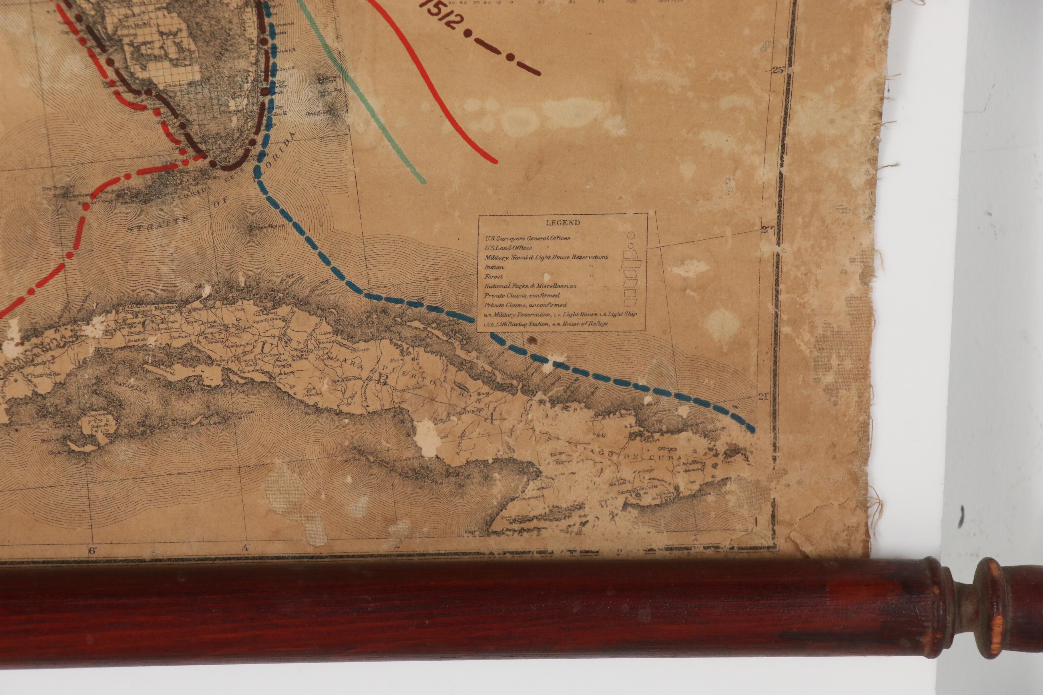 1908 Map of North American Explorers, Roads and Highways | EBTH