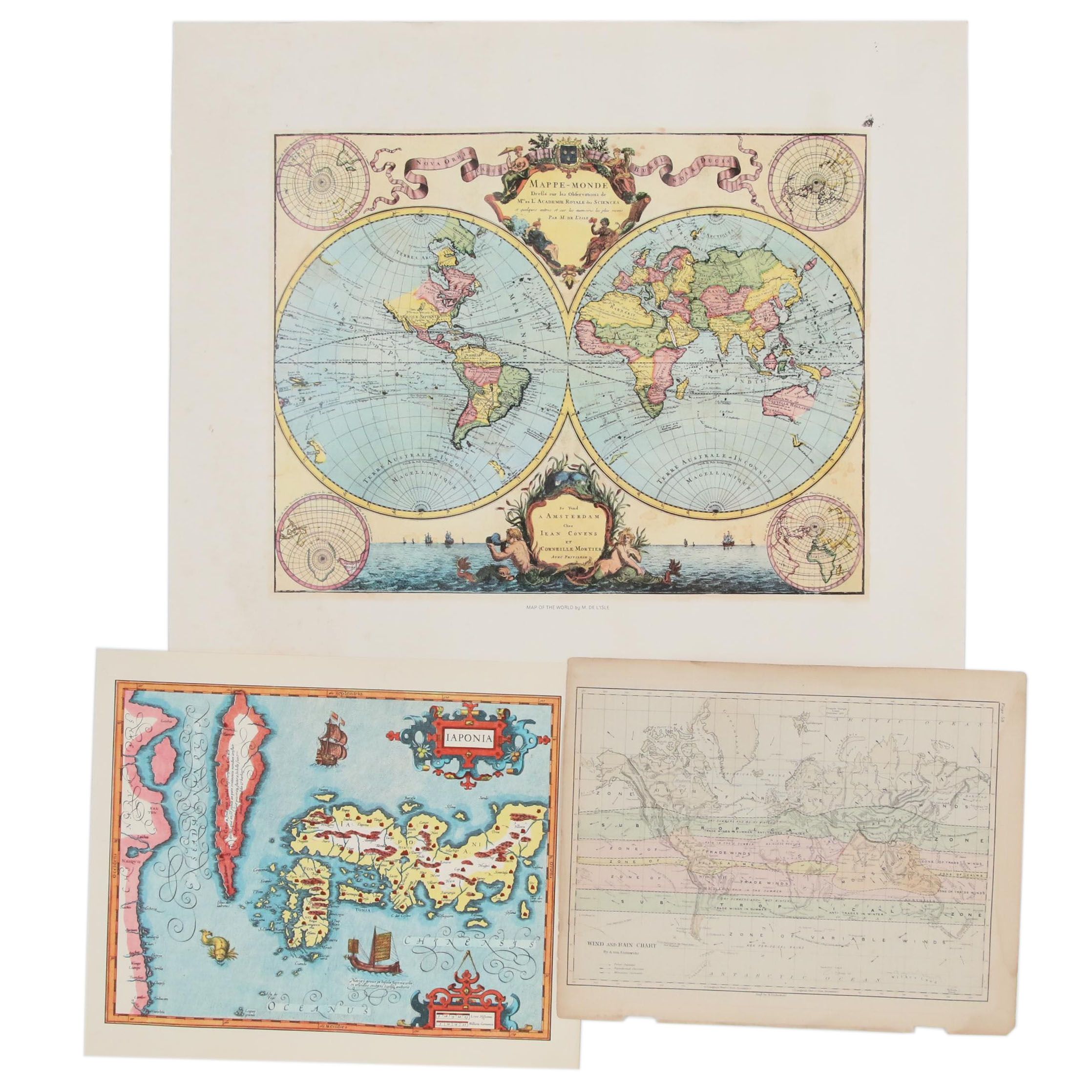 After Guillaume Delisle "Map of the World" with Other Maps | EBTH