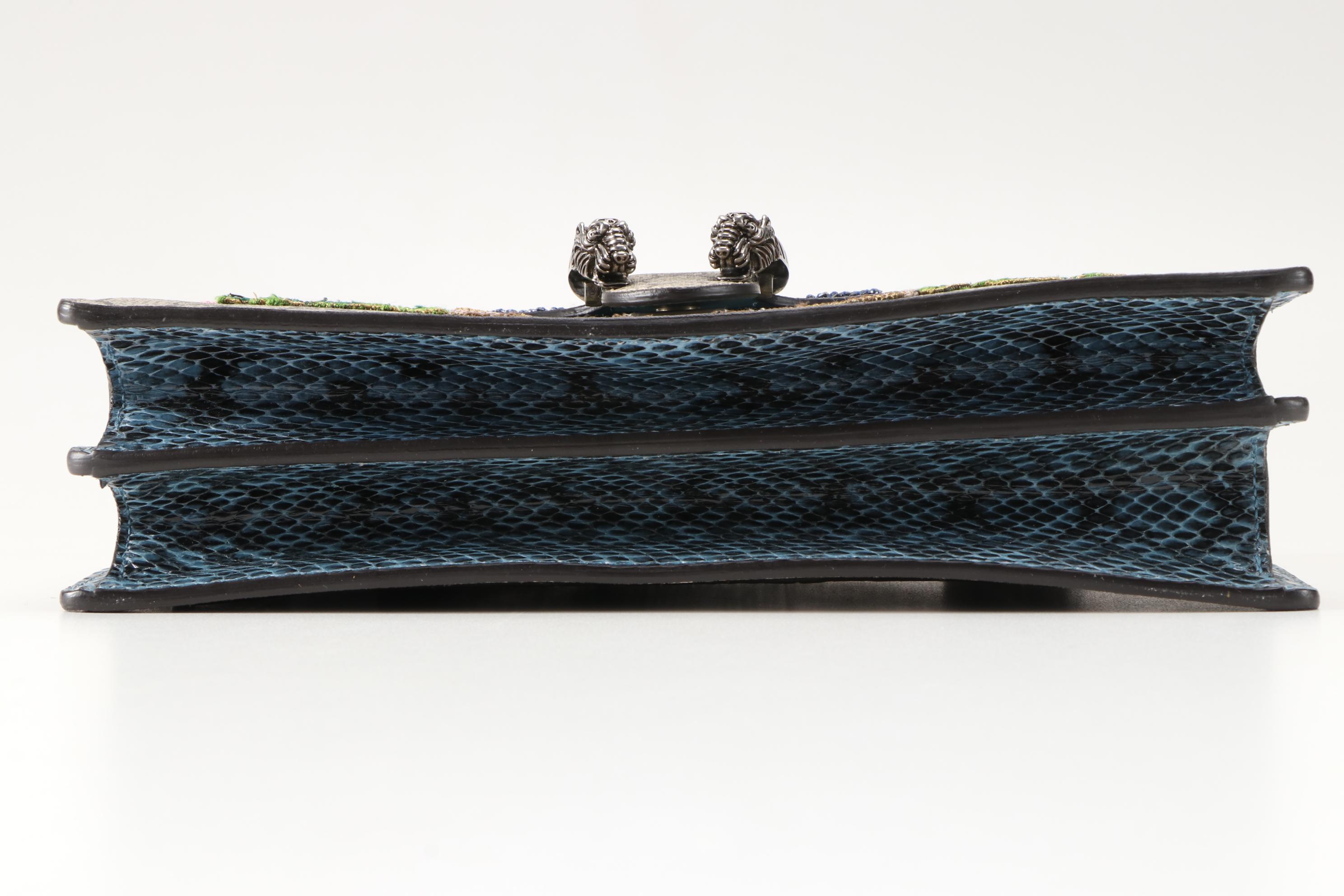 Gucci Tiger Embellished Dionysus Bag in Coated Canvas with Python Skin ...