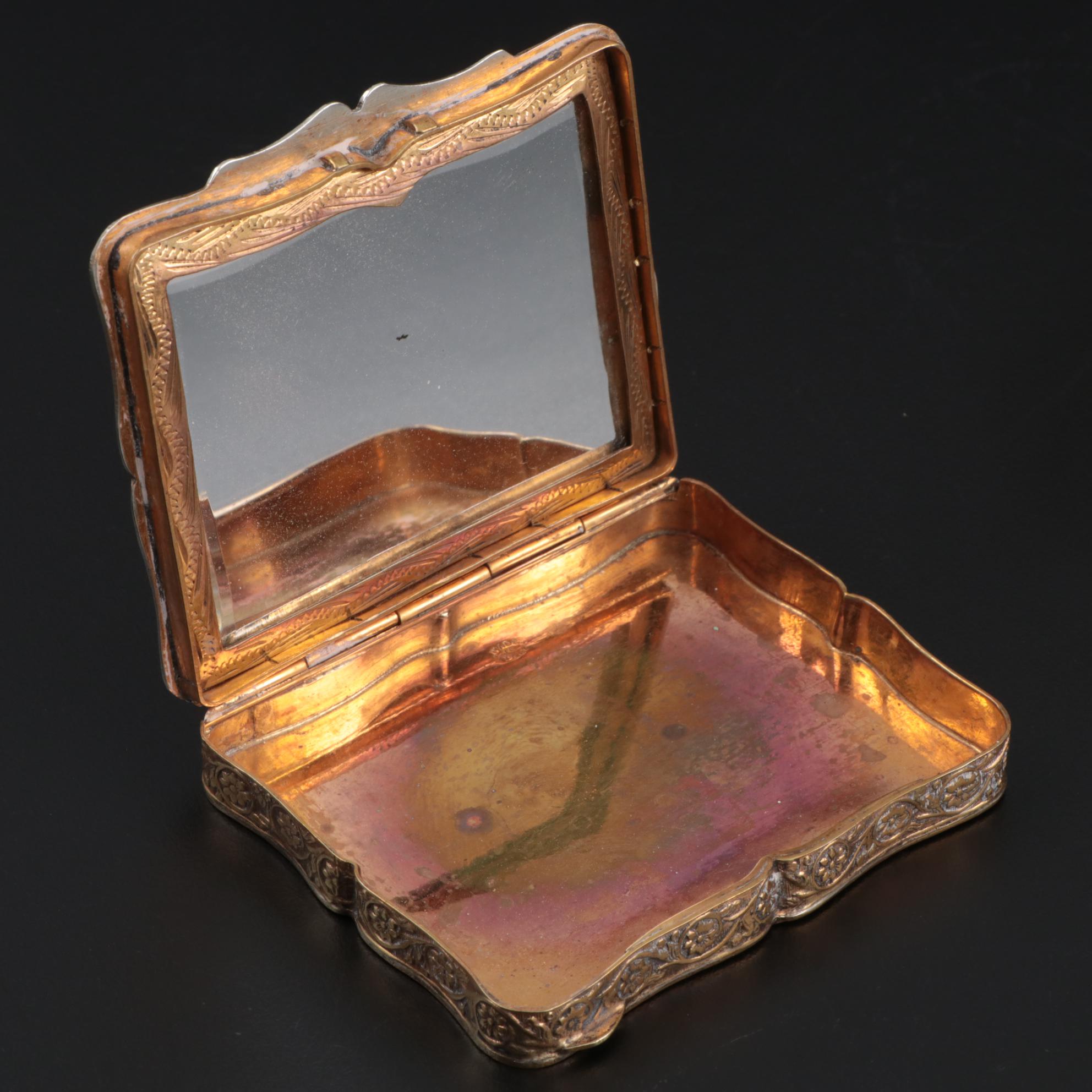 Italian Enamel and Chased Metal Compact | EBTH