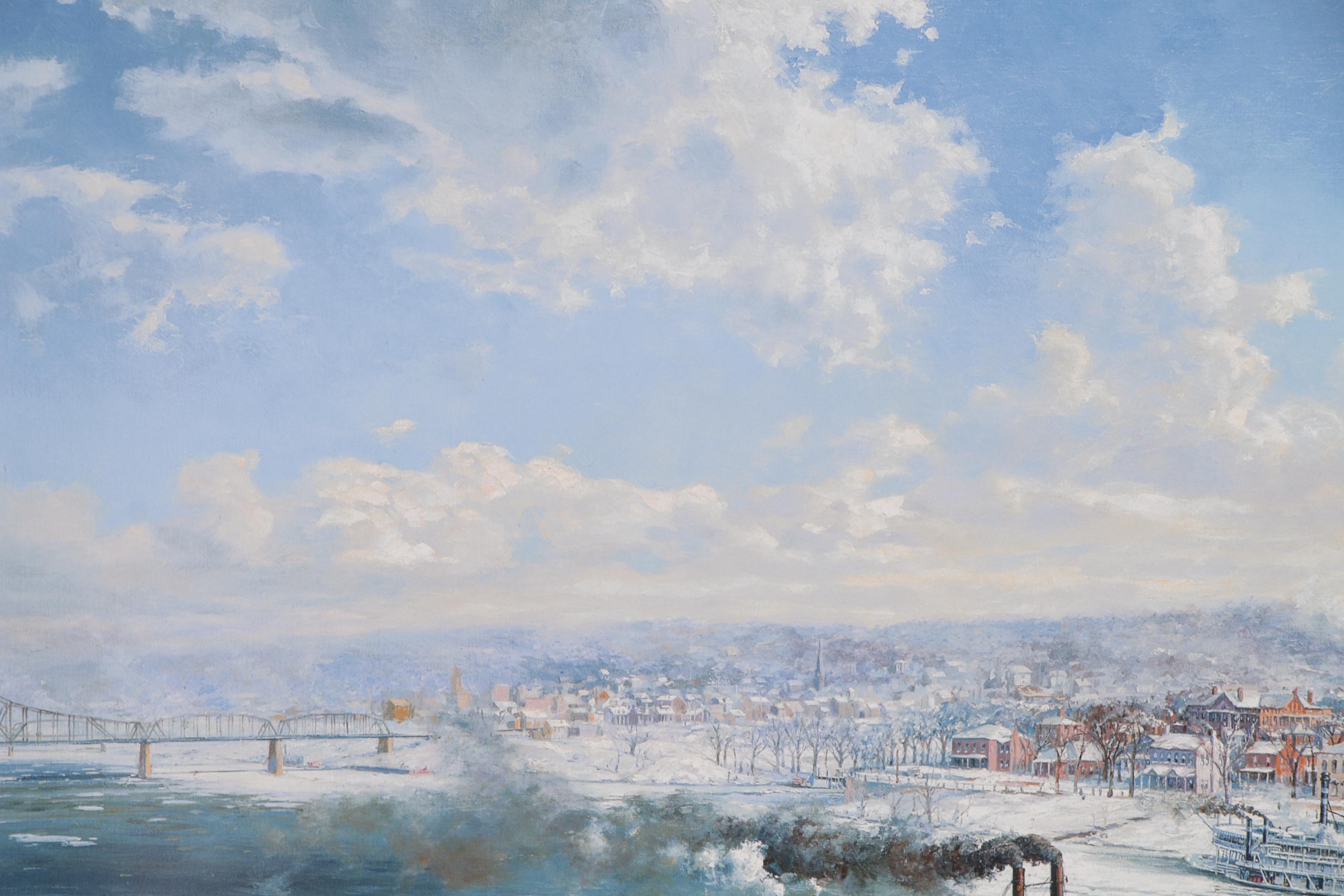 Michael Blaser Offset Lithograph "View of Covington, Christmas of 1917 ...