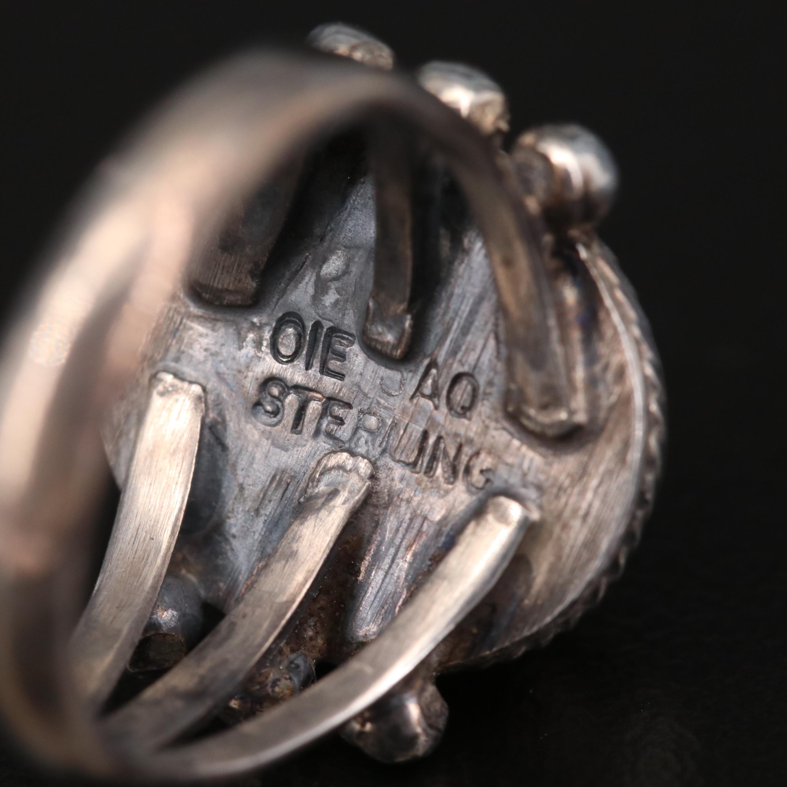 Sterling Gemstone Rings Featuring Roie Jaque Navajo Diné | EBTH