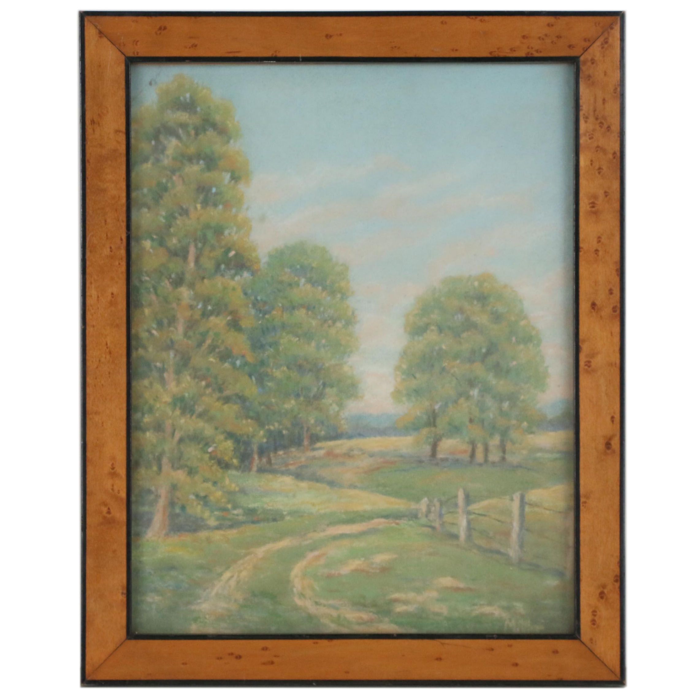 Miller Pastel Drawing of Pastoral Scene | EBTH