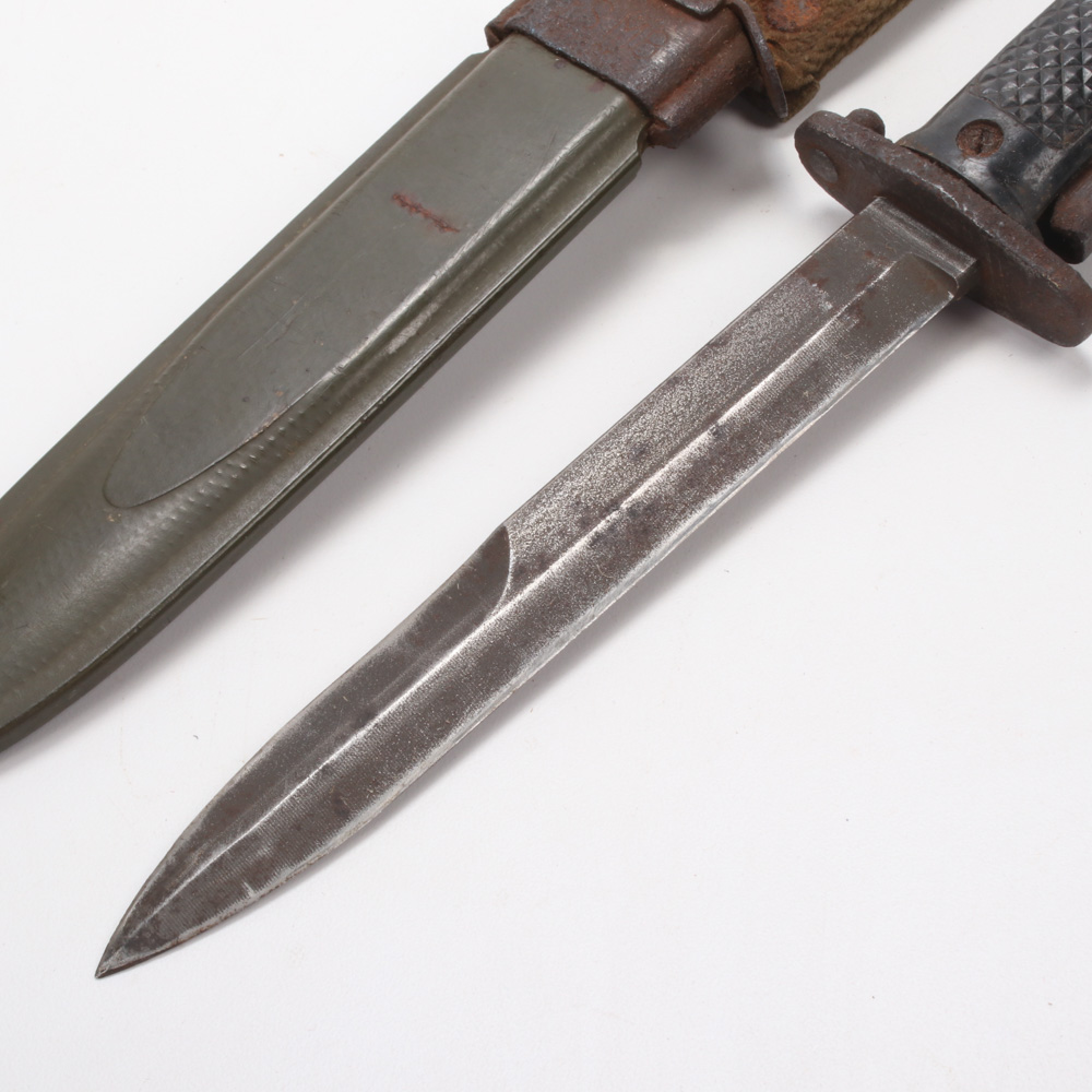 US M8 Knife with Scabbard and Brass Binoculars, Mid-20th Century | EBTH