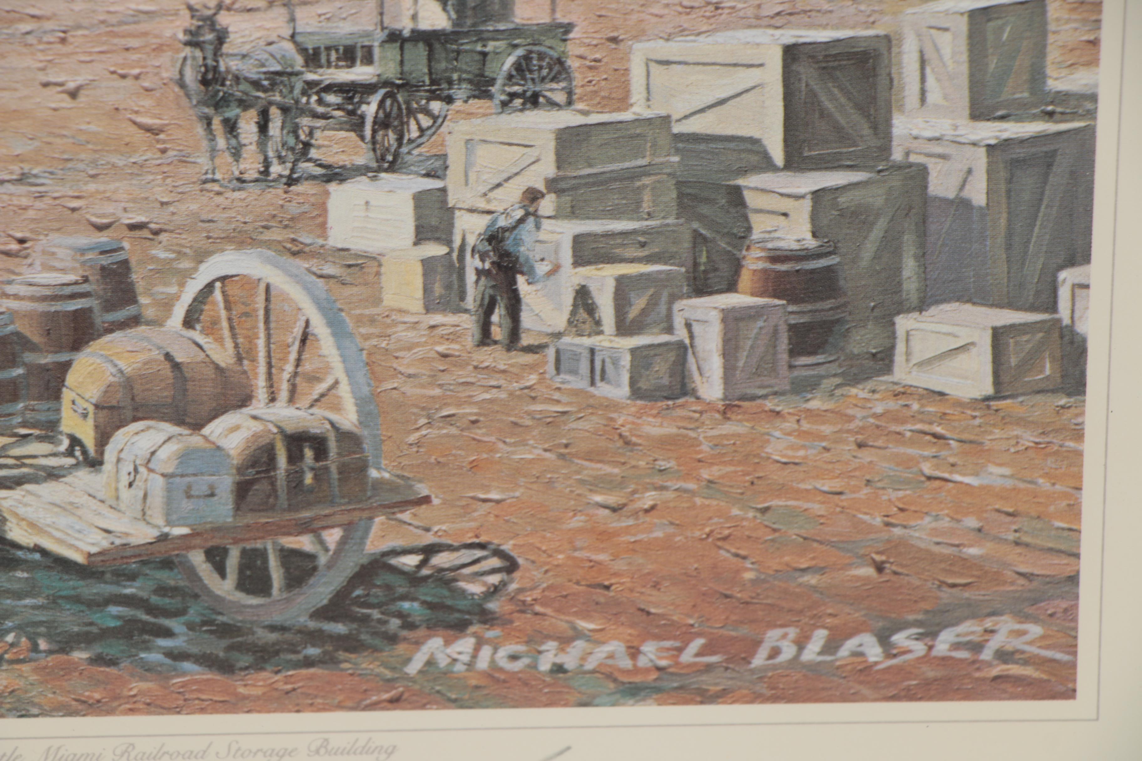 Michael Blaser Offset Lithograph "The Public Landing: Cincinnati, 1875 ...