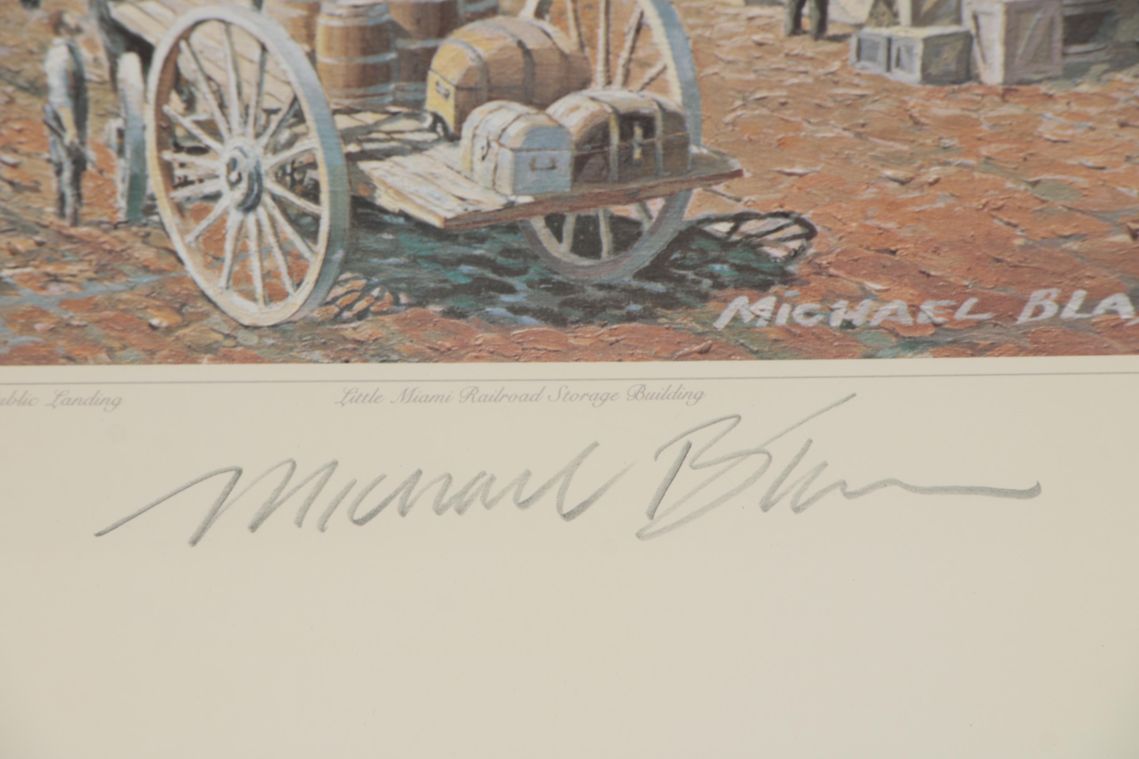 Michael Blaser Offset Lithograph "The Public Landing: Cincinnati, 1875 ...