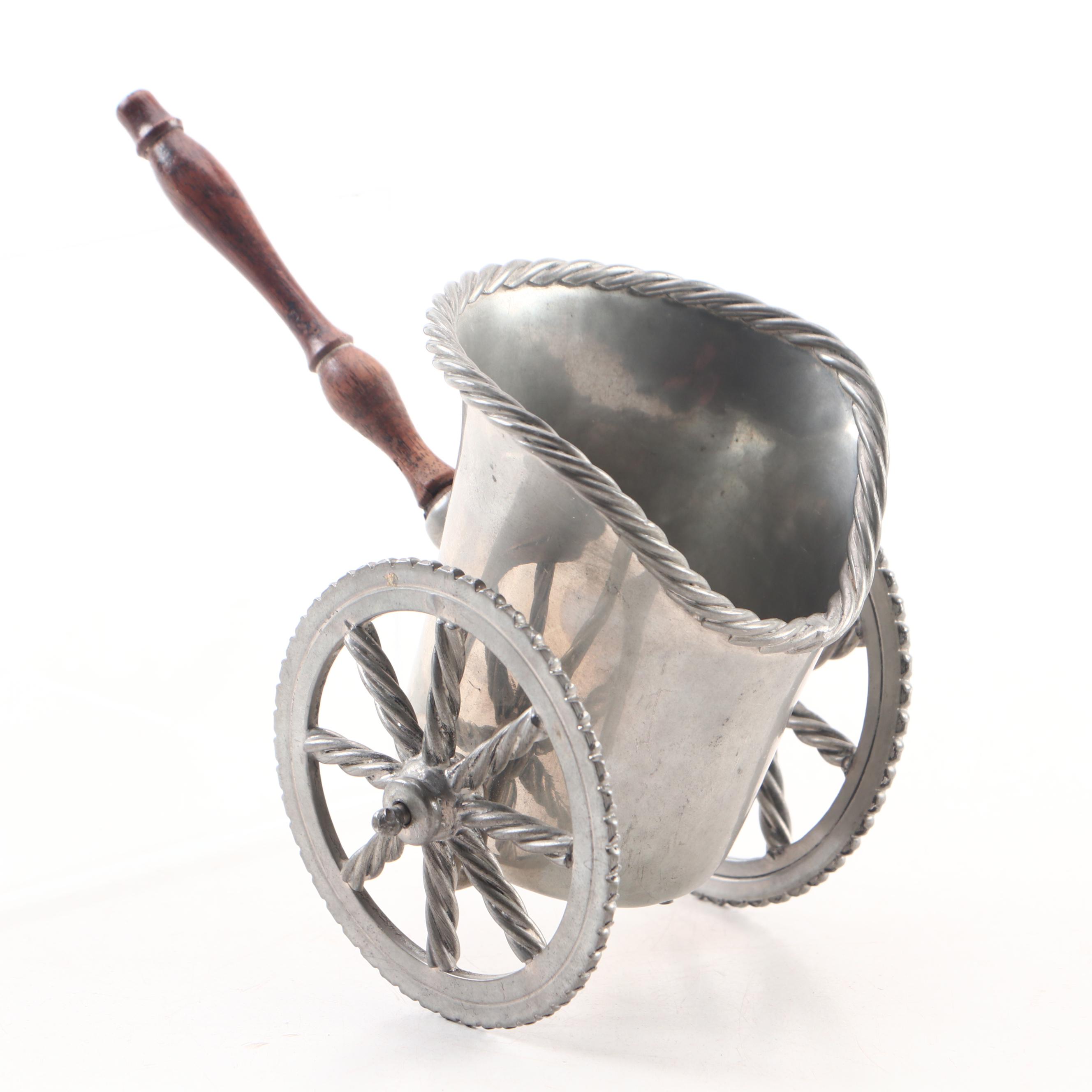 Handmade Pewter Chariot Sugar Scuttle, 20th Century | EBTH