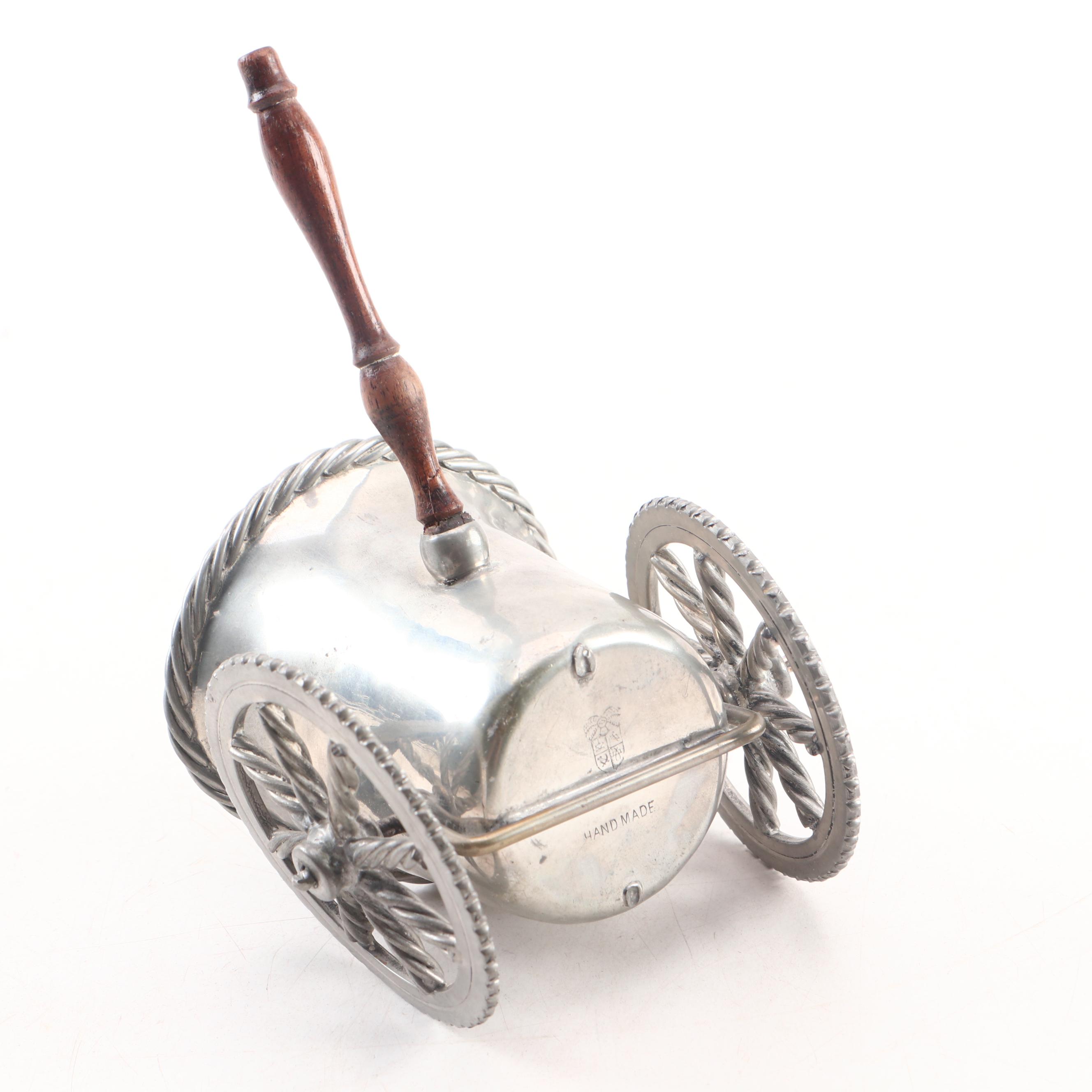 Handmade Pewter Chariot Sugar Scuttle, 20th Century | EBTH