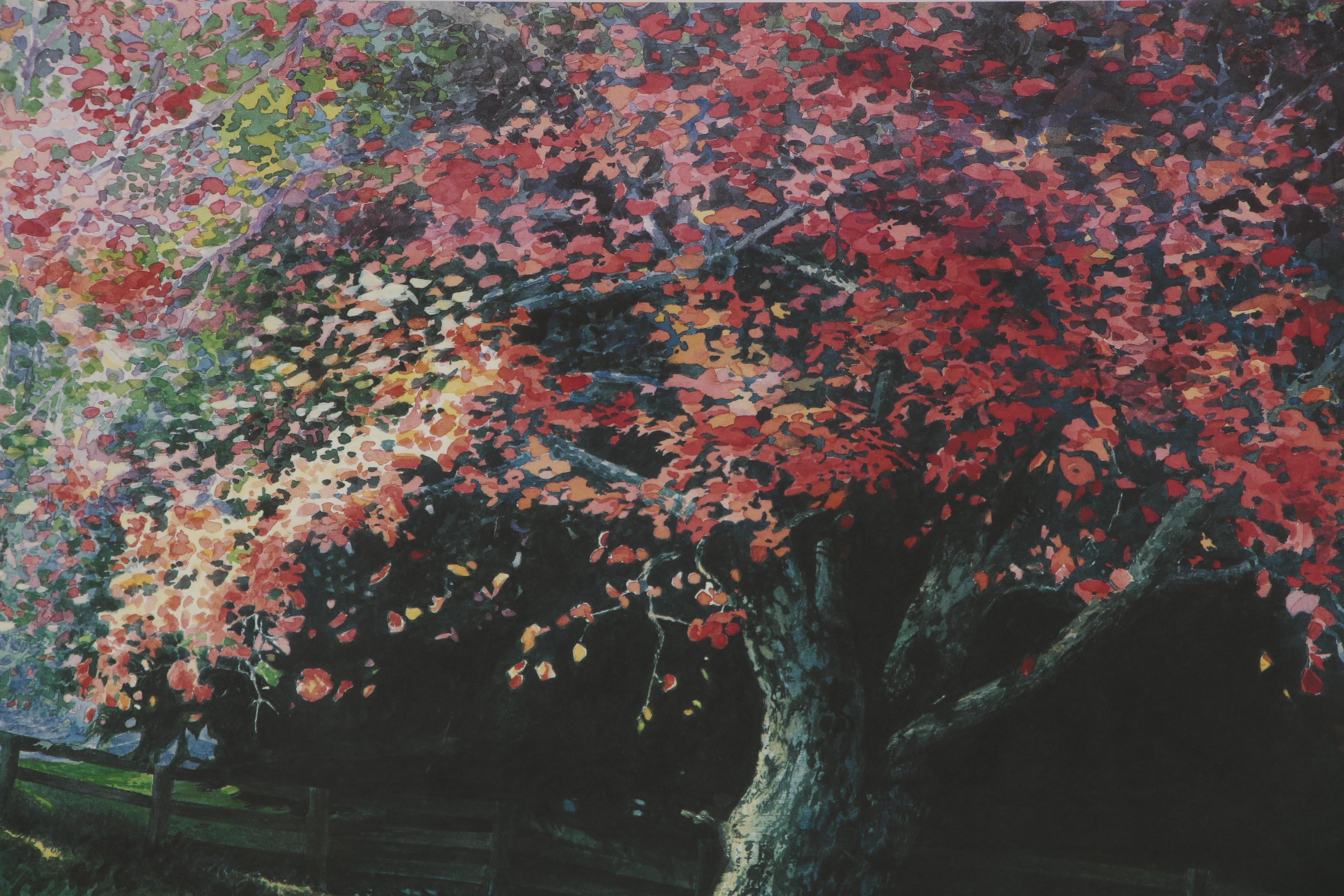 Mitchell Tolle Offset Lithograph of Autumn Landscape | EBTH