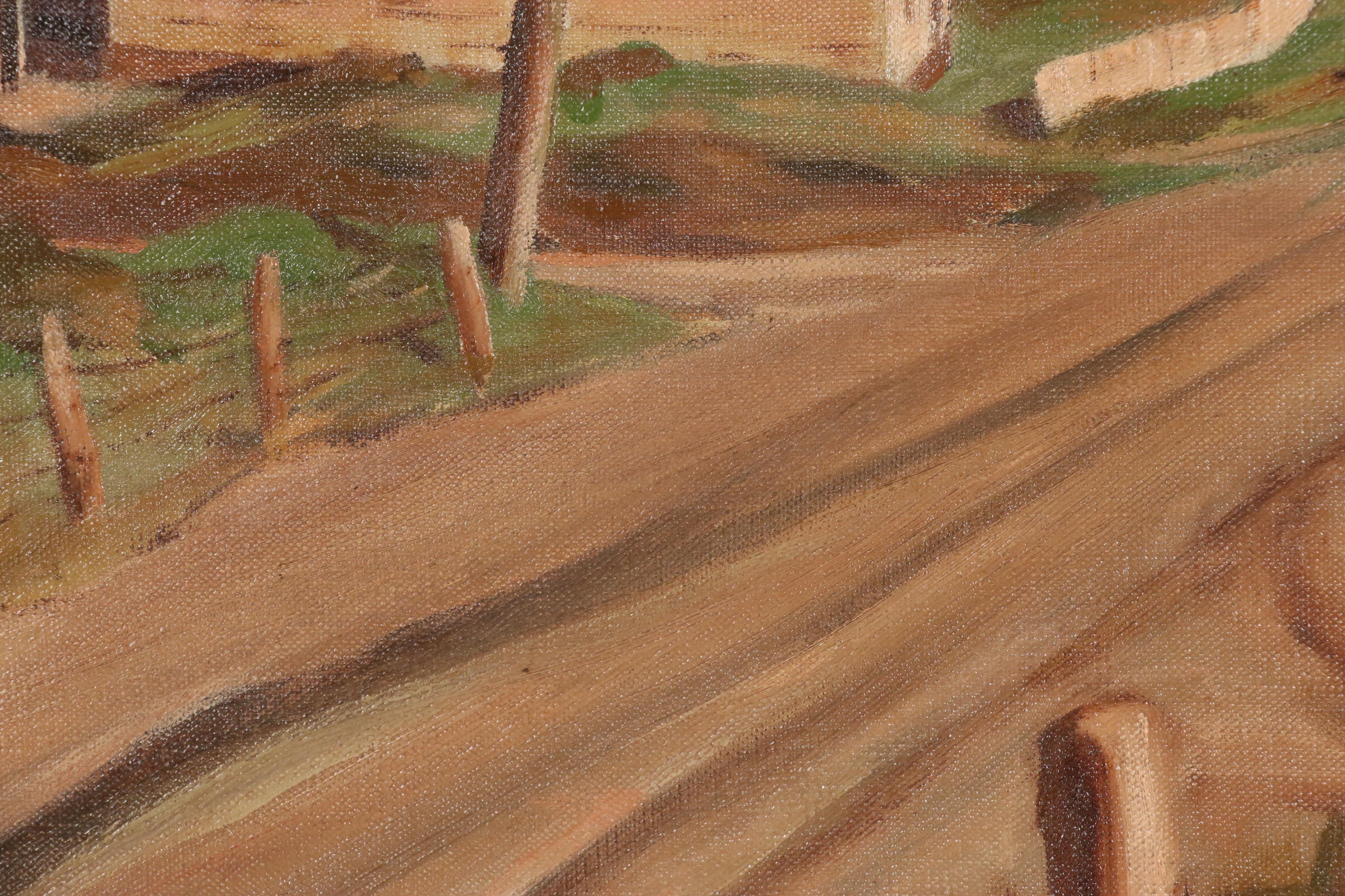 Raymond Robbins Oil Painting of Coastal Town | EBTH