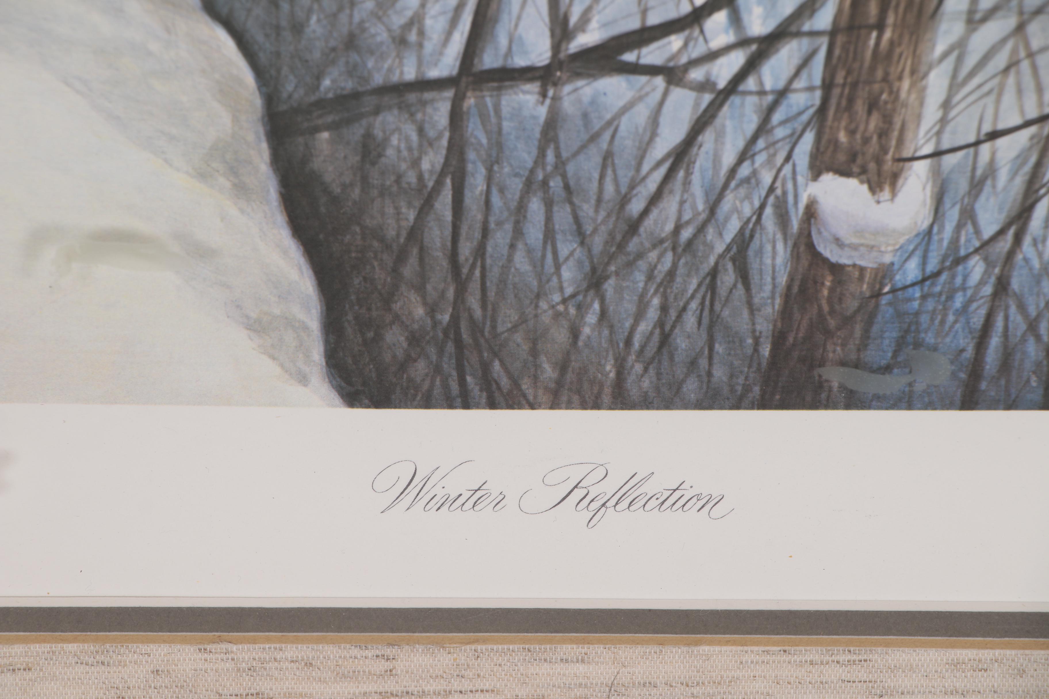 John A. Ruthven Offset Lithograph "Winter Reflection", 1985 | EBTH