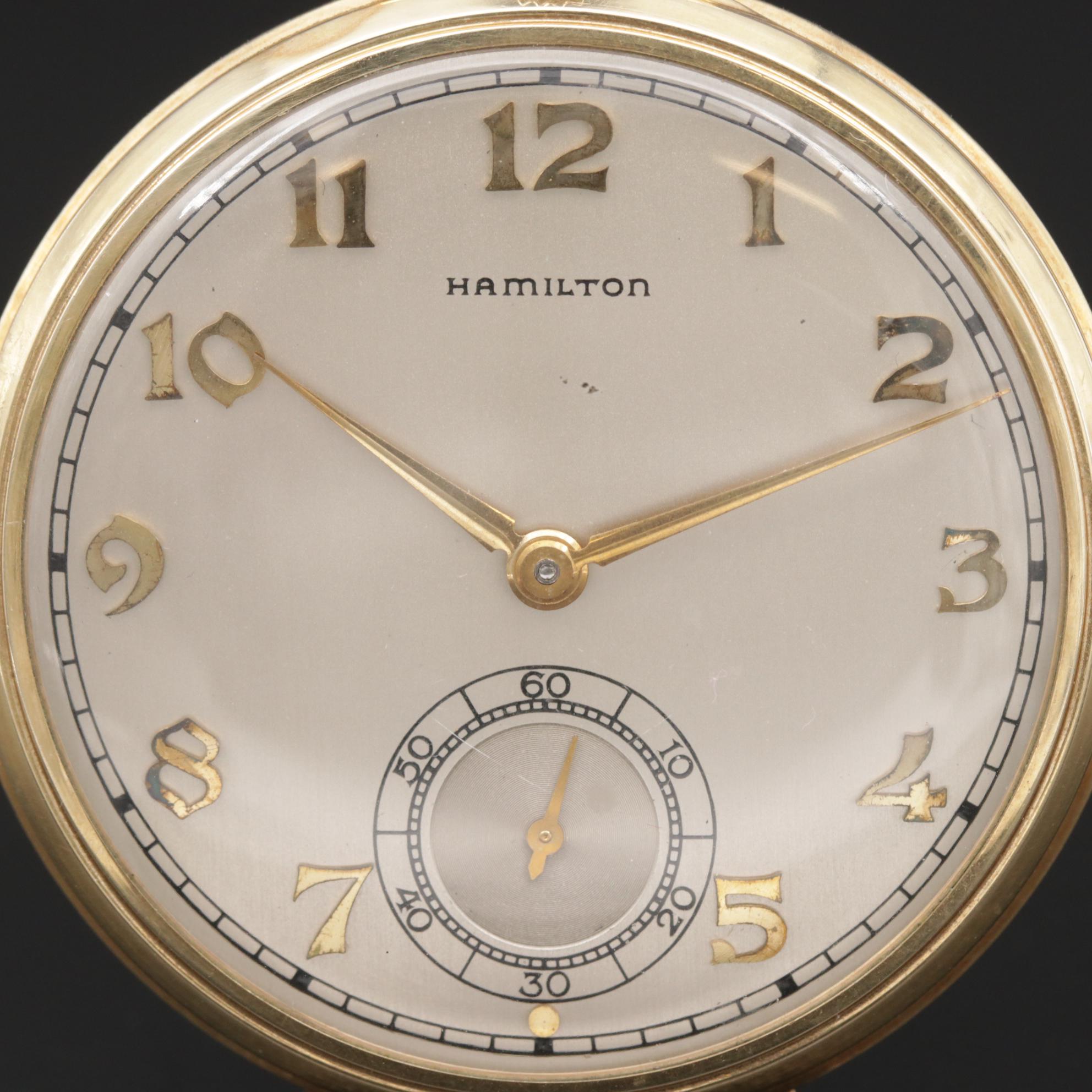 1939 Hamilton Masonic Gold Filled Pocket Watch | EBTH