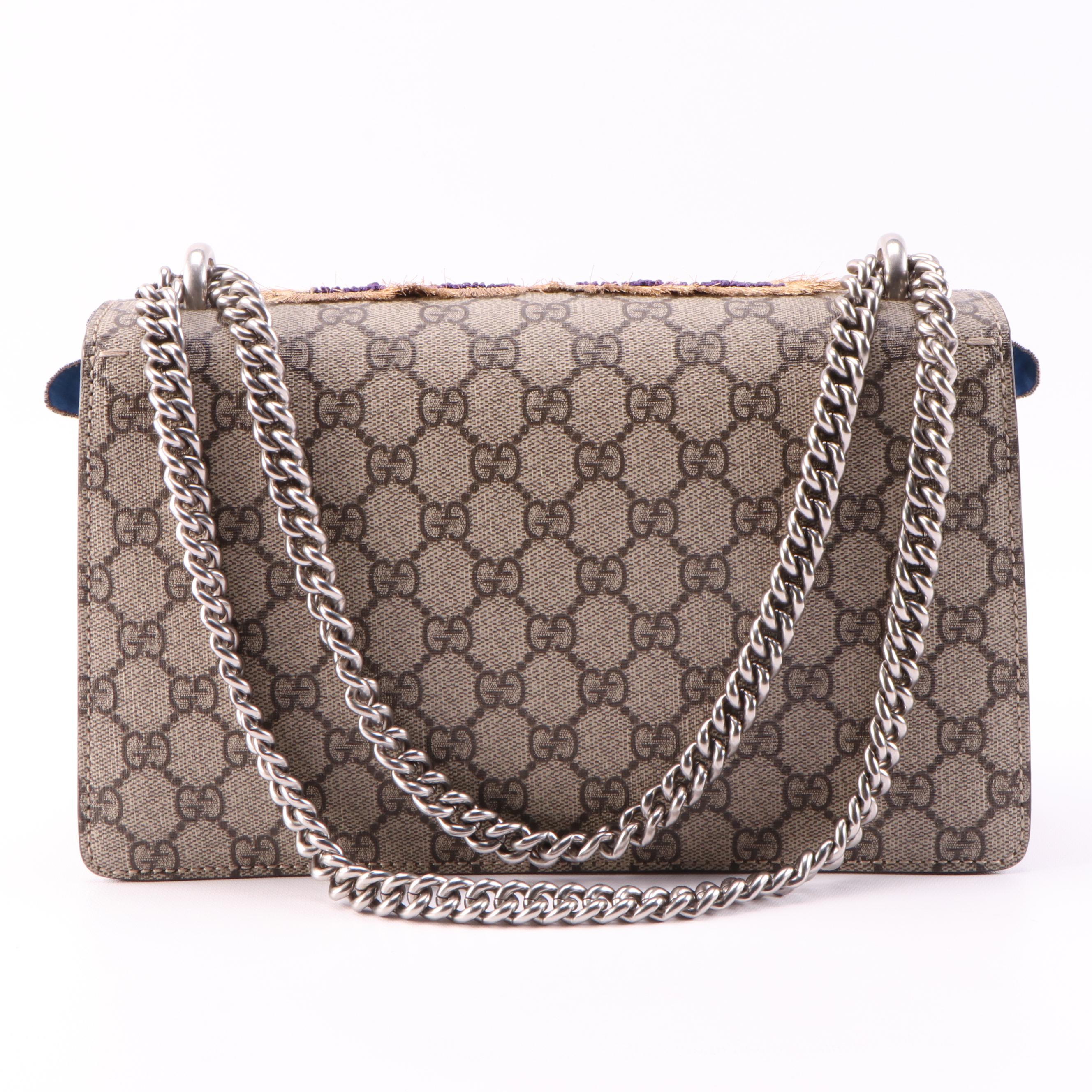 Gucci Embellished Dionysus Bag in GG Supreme Canvas and Python | EBTH