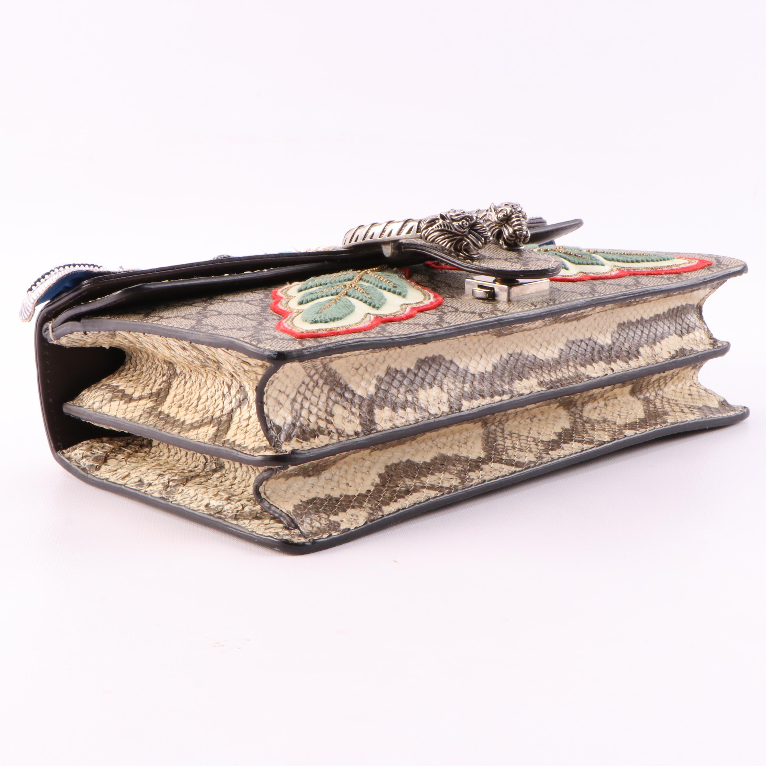 Gucci Embellished Dionysus Bag in GG Supreme Canvas and Python | EBTH