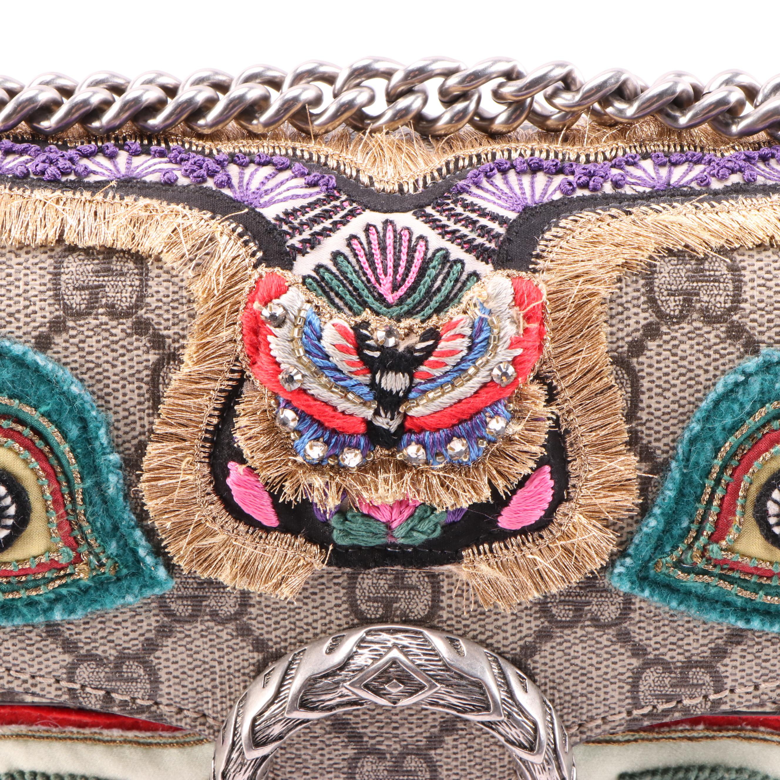 Gucci Embellished Dionysus Bag in GG Supreme Canvas and Python | EBTH