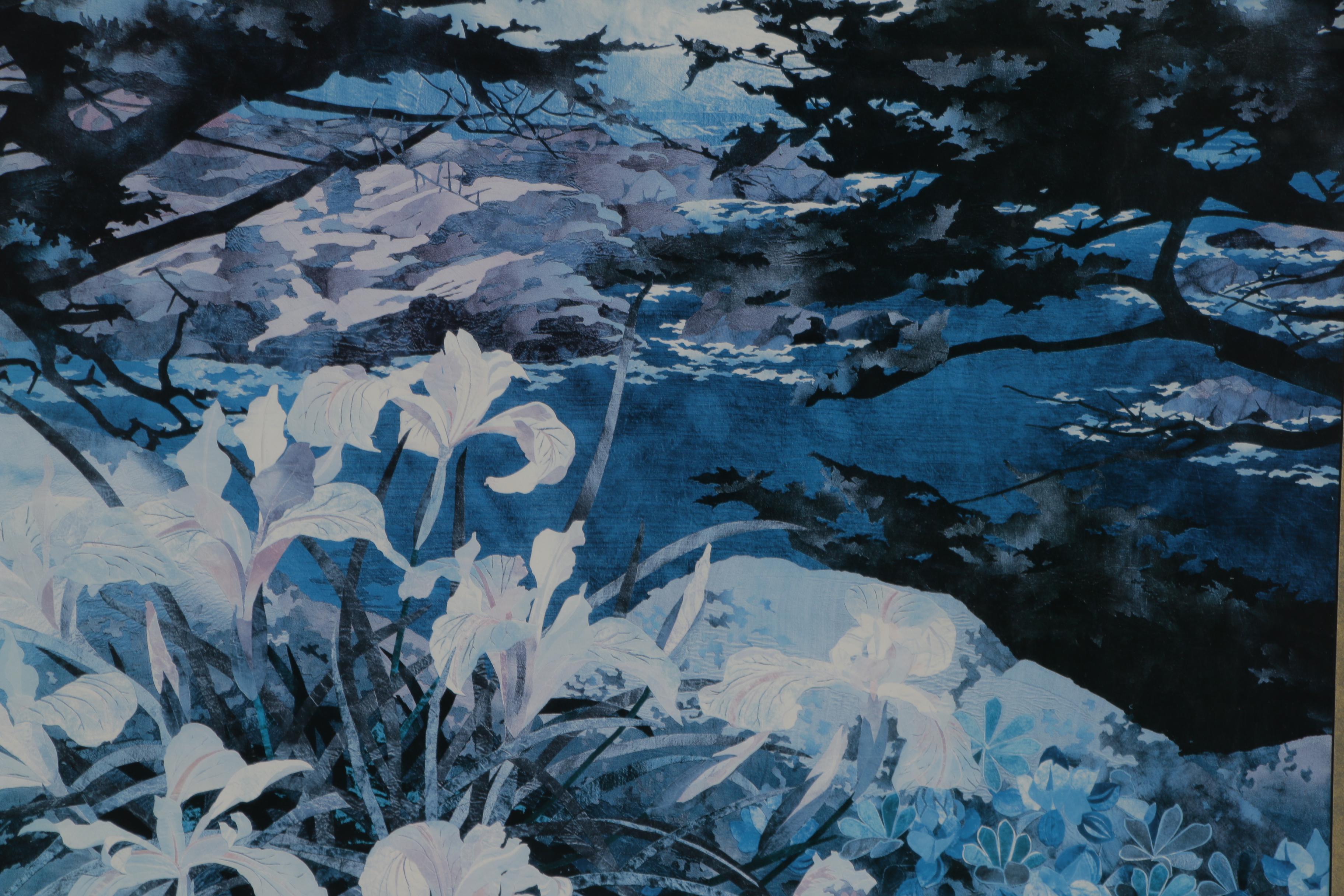 Offset Lithograph of Lilies in Blue after Amanda Richardson | EBTH