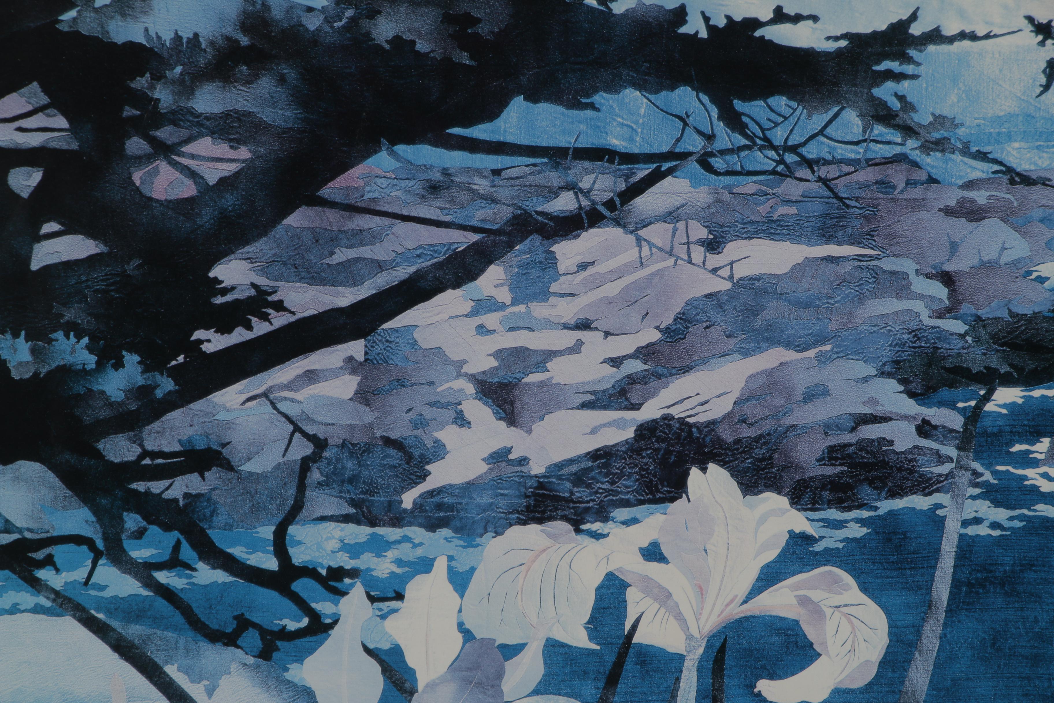 Offset Lithograph of Lilies in Blue after Amanda Richardson | EBTH