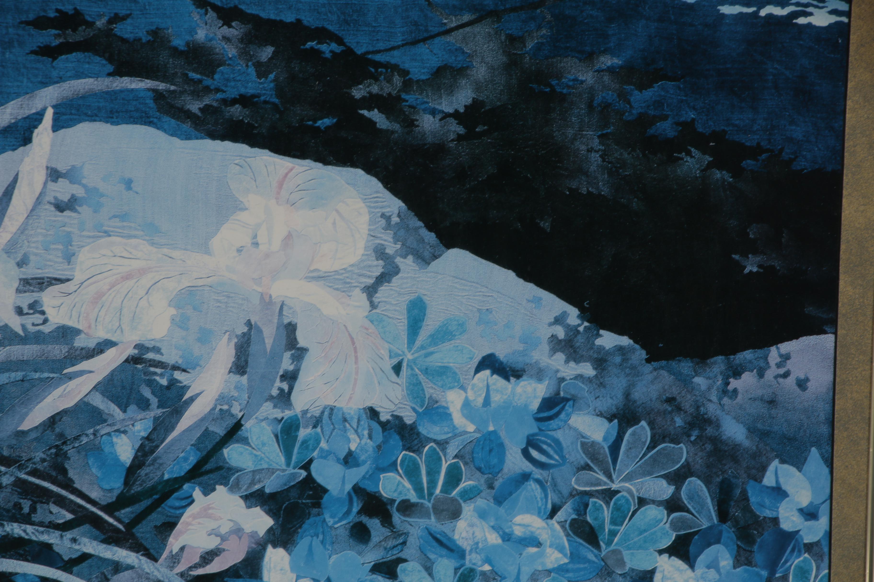 Offset Lithograph of Lilies in Blue after Amanda Richardson | EBTH