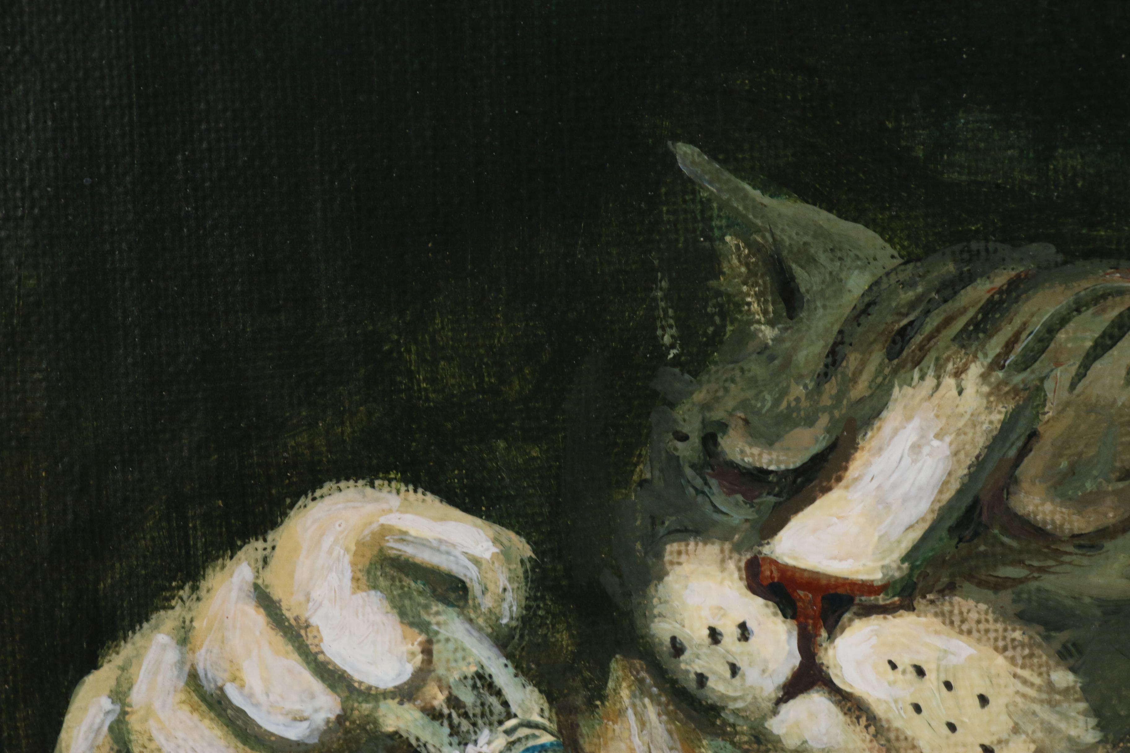 Robin Thew Oil Painting of Cat and Mouse | EBTH