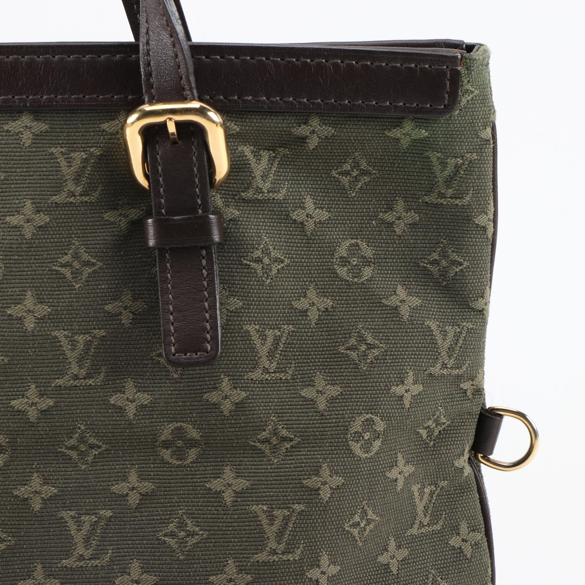 Louis Vuitton Francoise Shoulder Bag in Olive Green Monogram Mini Lin ...