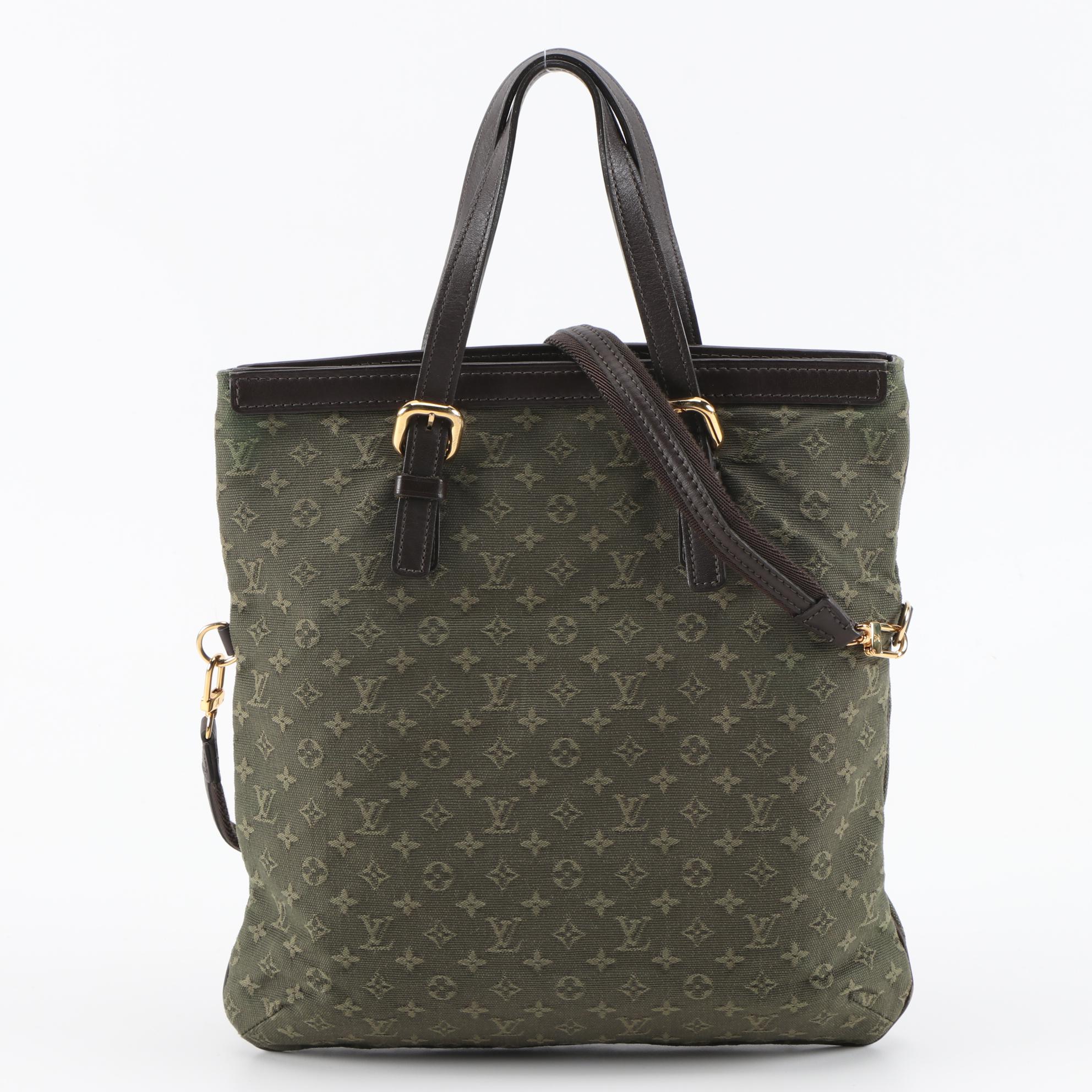 Louis Vuitton Francoise Shoulder Bag in Olive Green Monogram Mini Lin ...