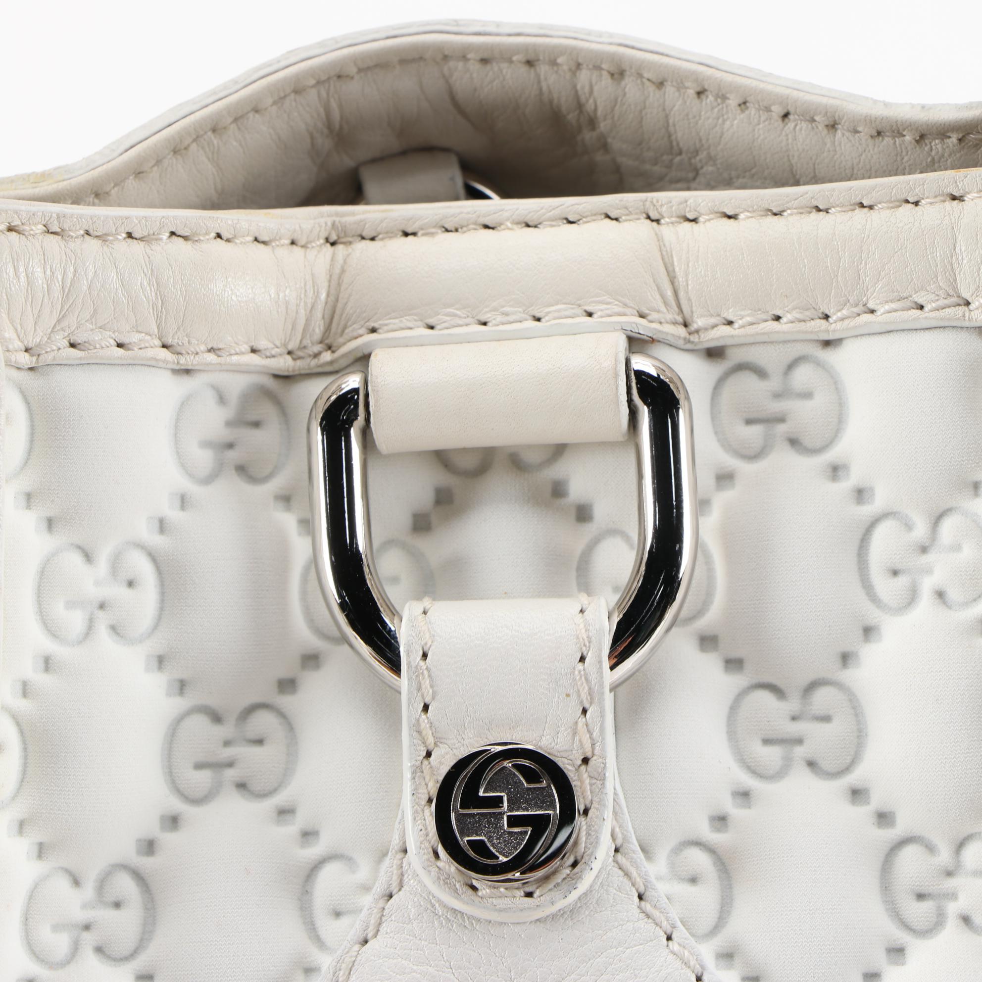 Gucci Techno Horsebit Large Tote in White GG Chemical Fiber with ...