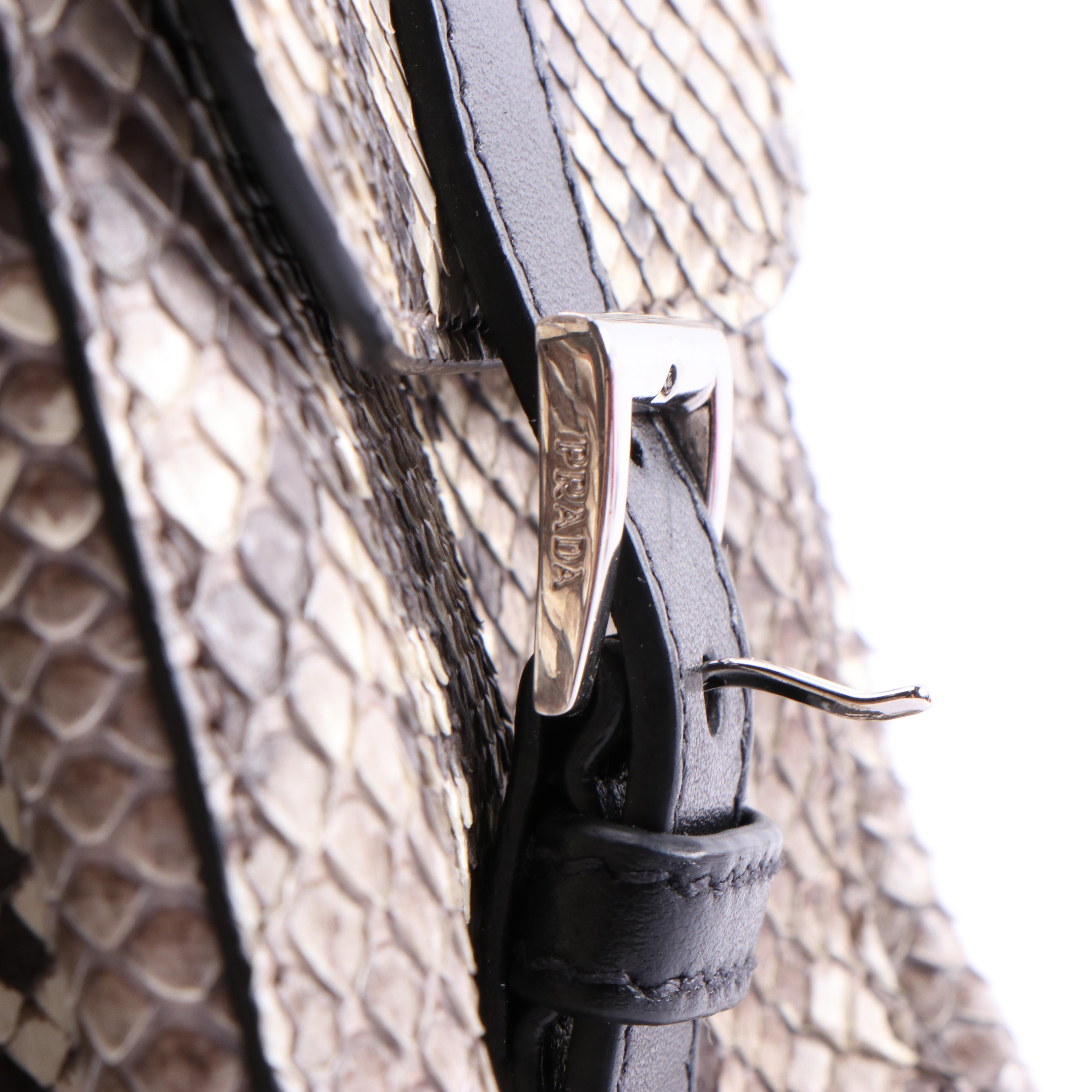 Prada Python and Black Leather Double Pocket Medium Backpack | EBTH