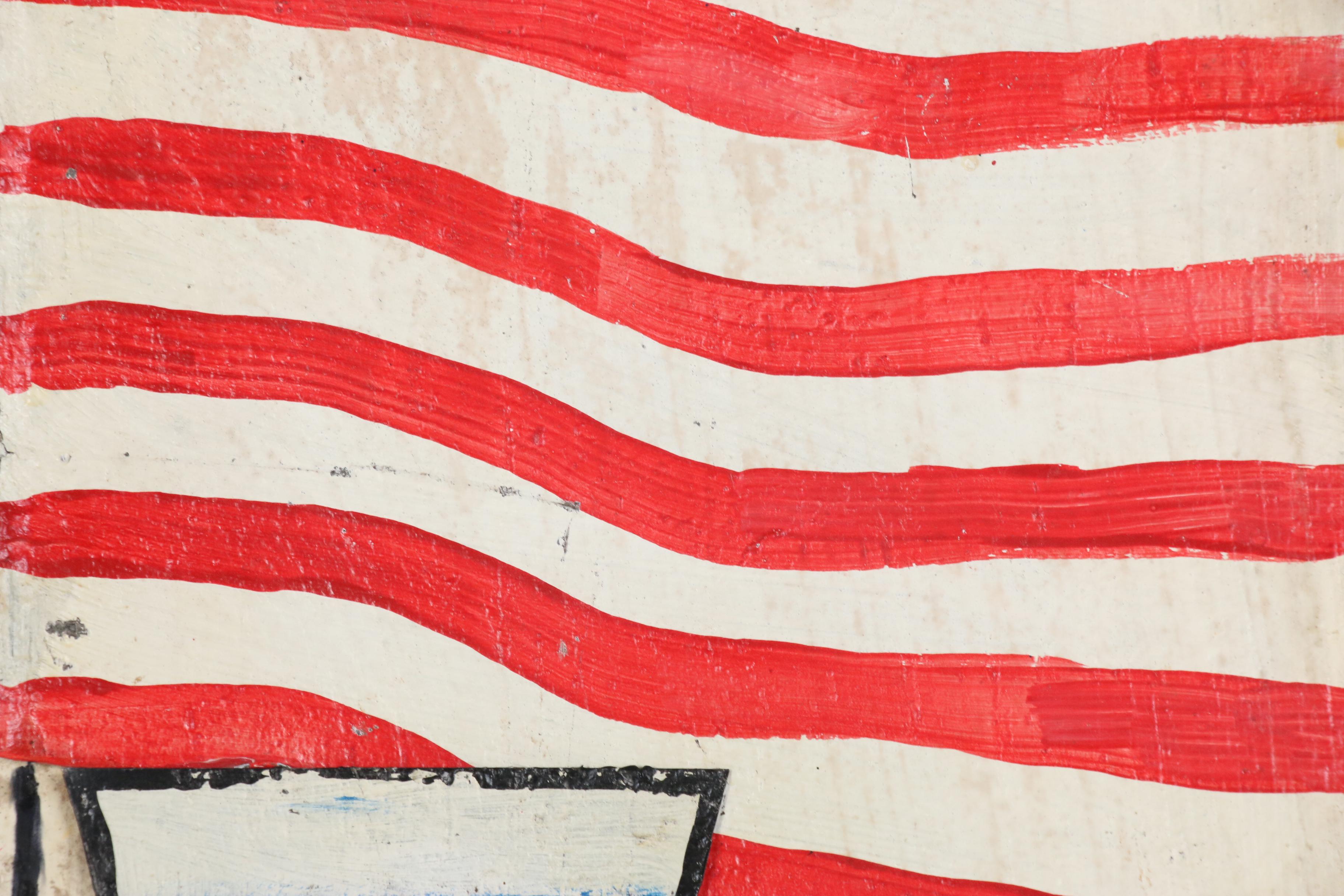 Kip Ramey Folk Art Mixed Media Painting "Pray for Our Country" | EBTH