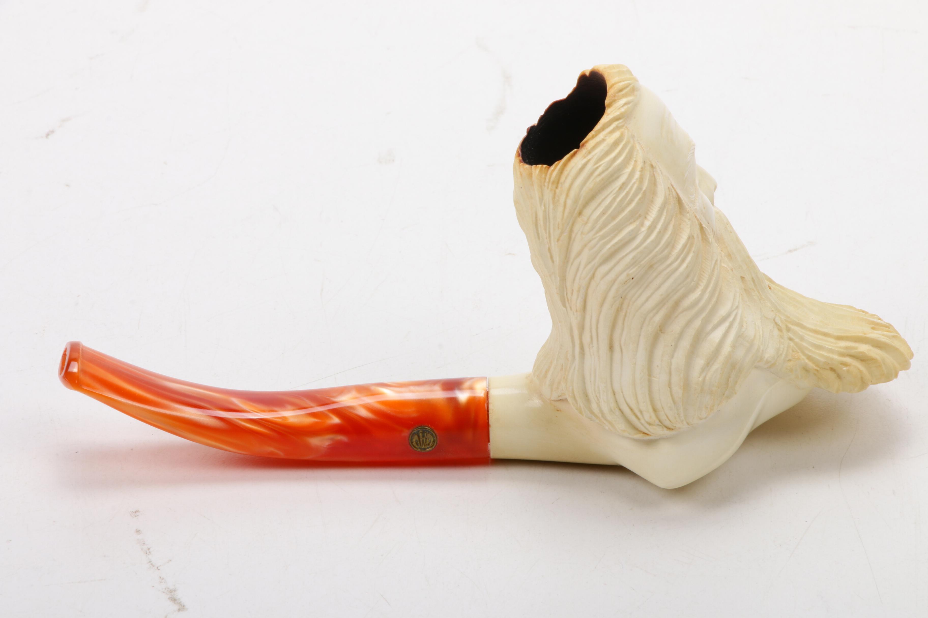 Ismet Bekler for C.A.O. Carved Meerschaum Bearded Man Bust Pipe, 20th ...