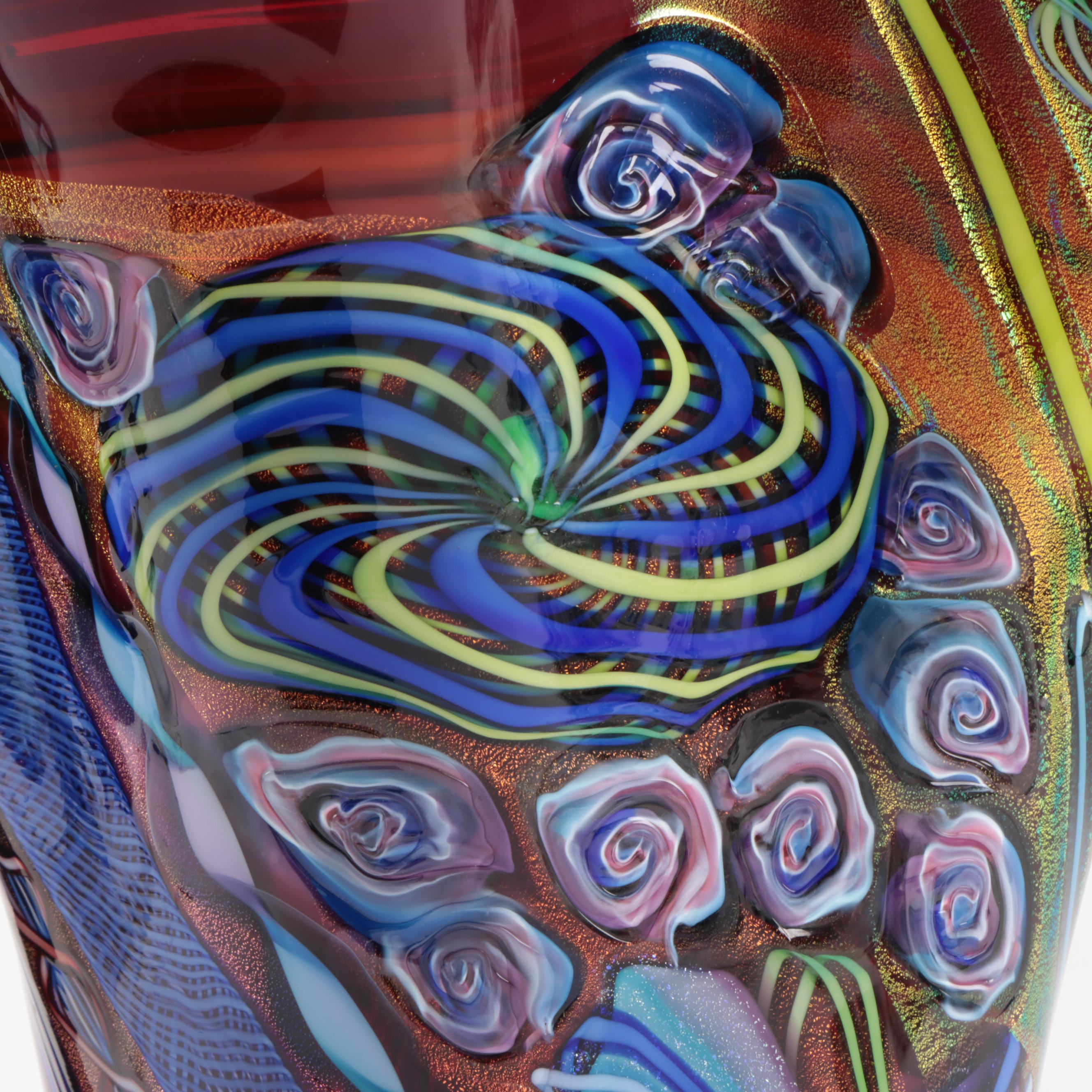 James E. Nowak Art Glass Aquarium Vase | EBTH