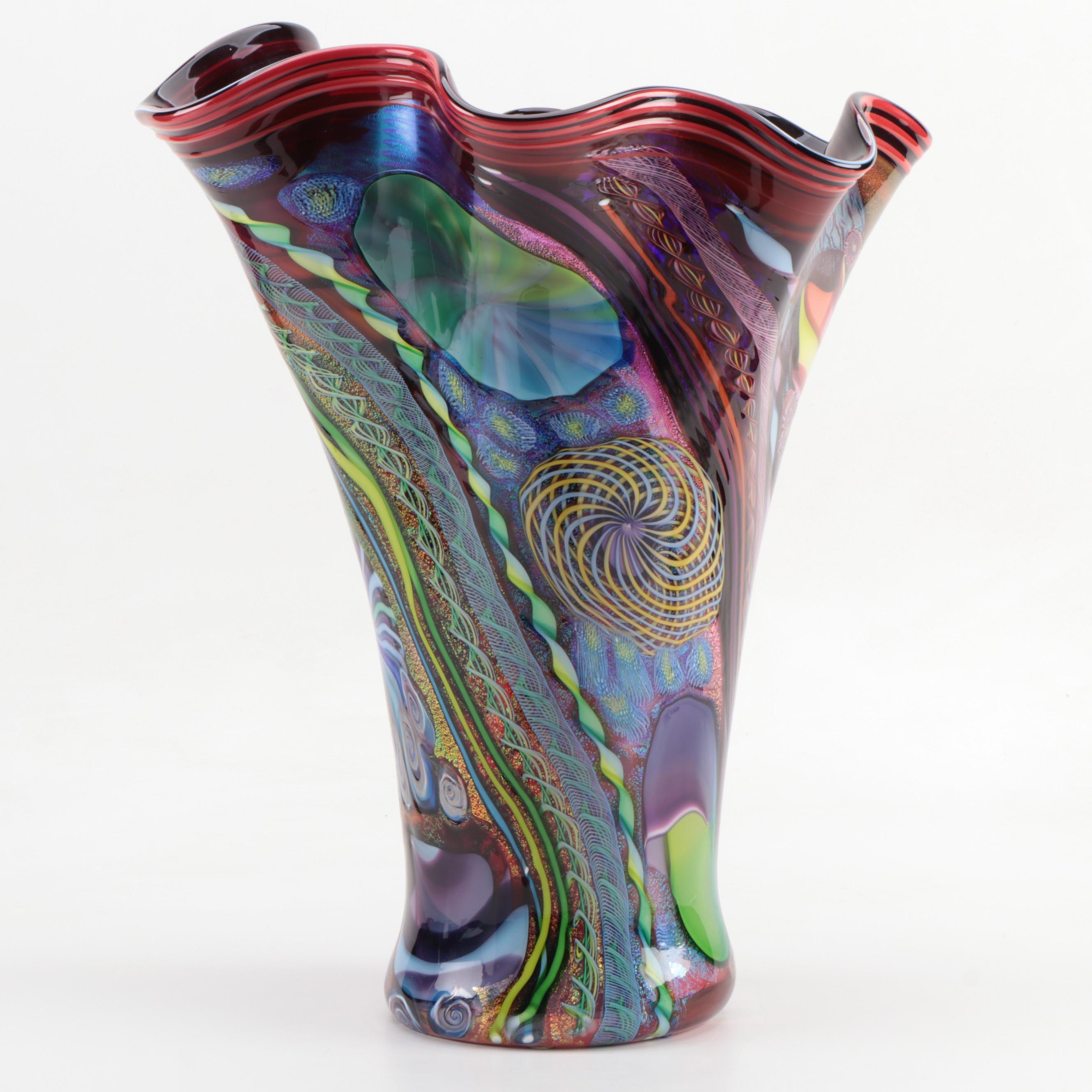 James E. Nowak Art Glass Aquarium Vase | EBTH