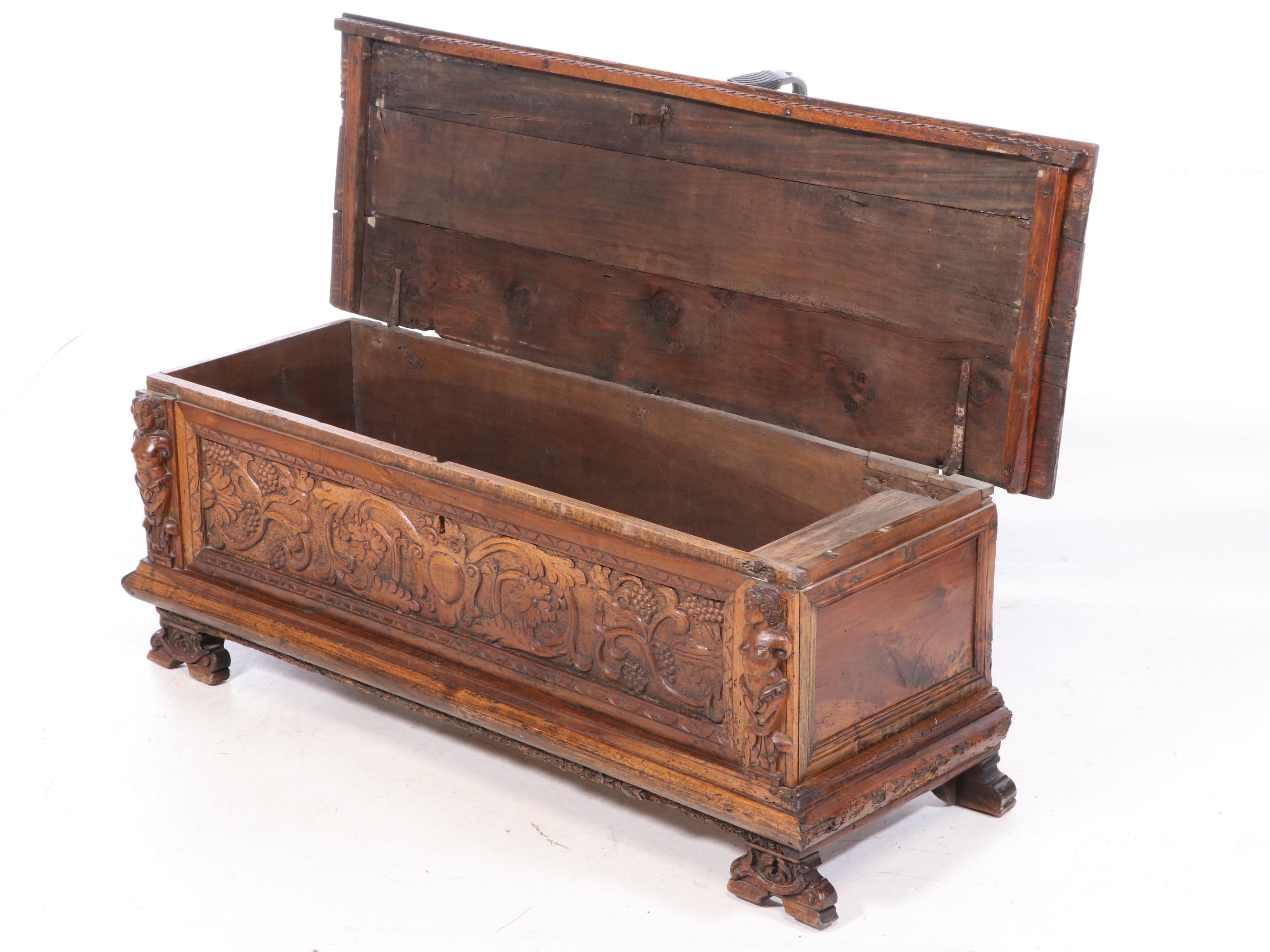 North Italian Walnut Cassone, 17th Century and Later | EBTH