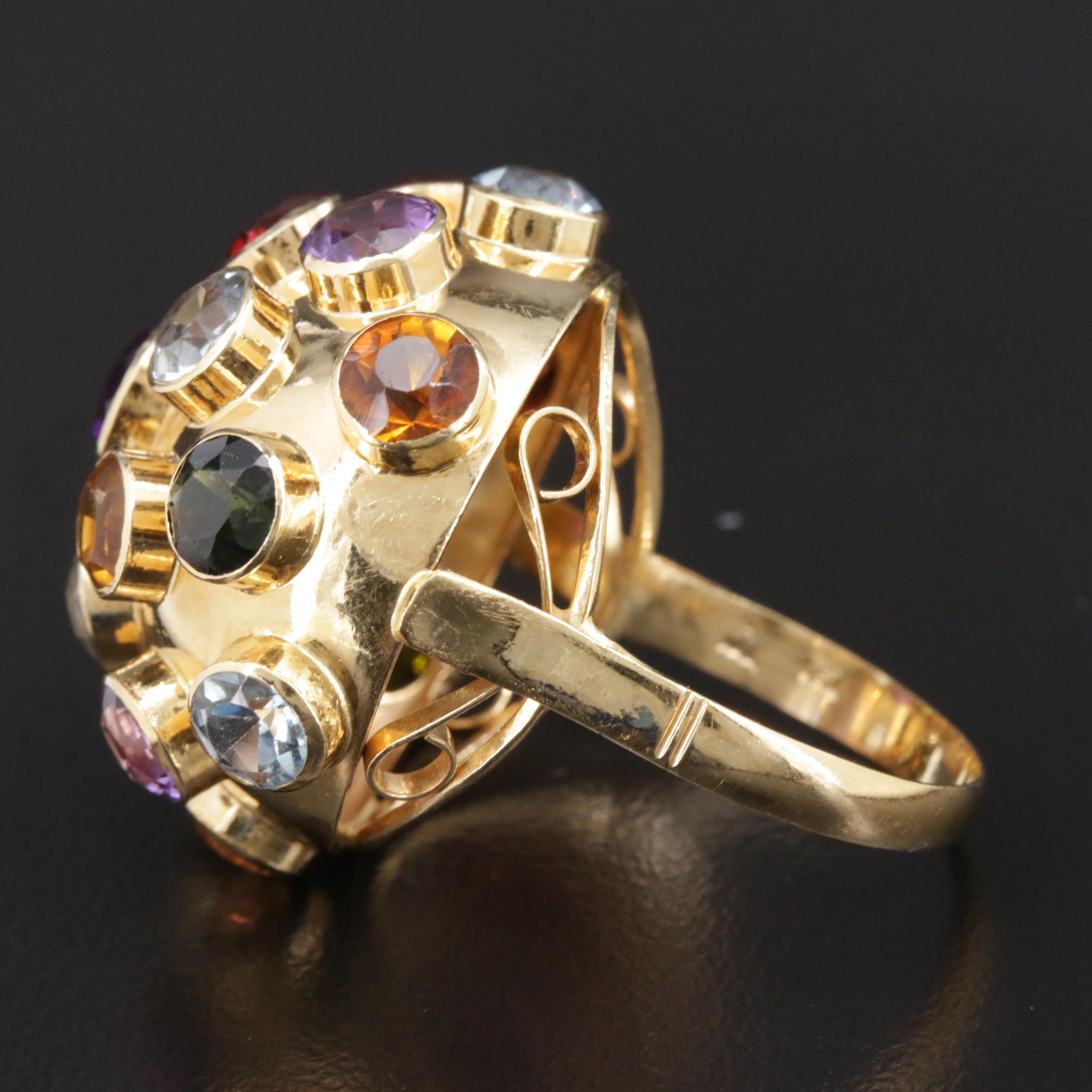 18K Multi-Gemstone Sputnik Ring | Everything But The House