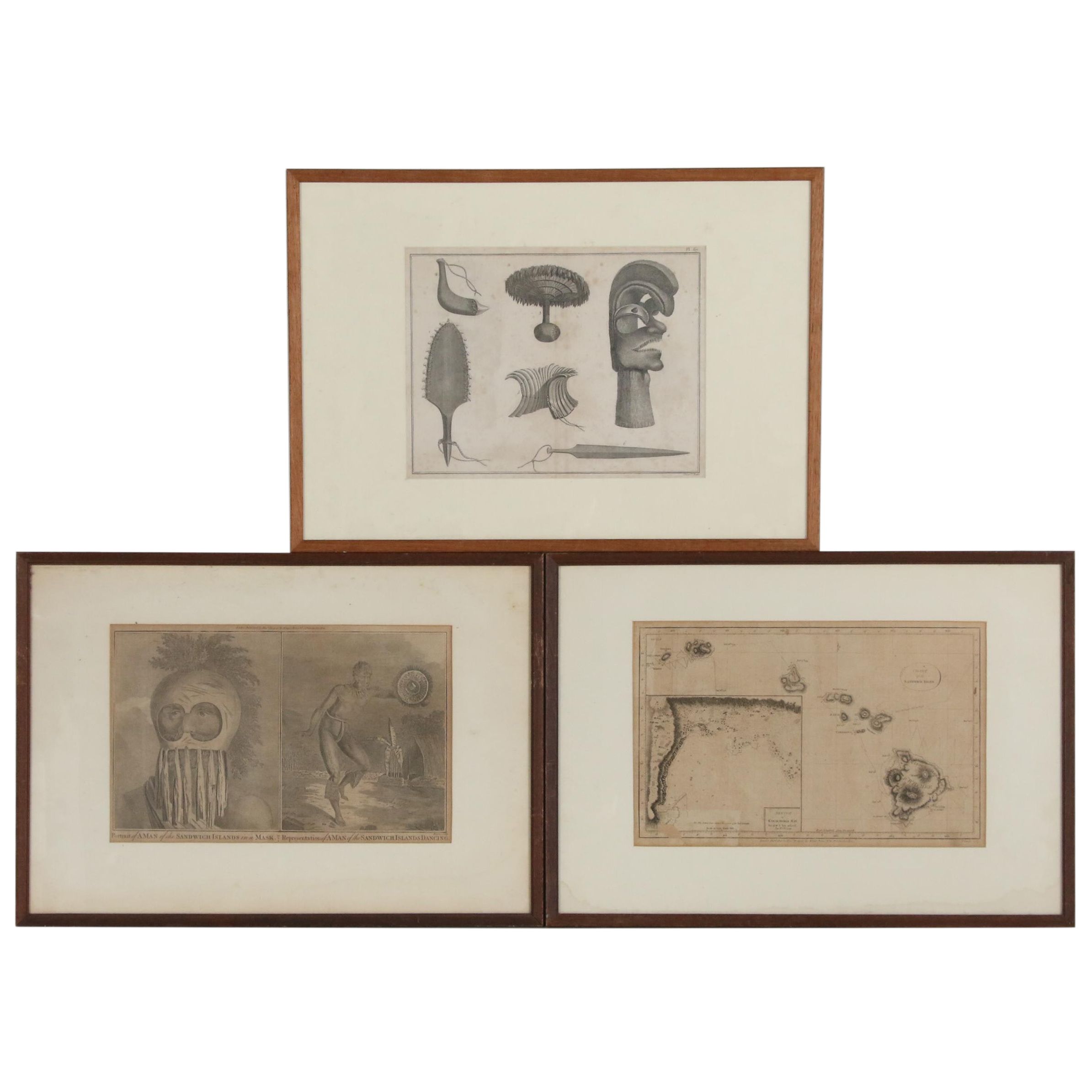 Engravings after James Cook of Map, Figures and Artifacts of Hawaii | EBTH