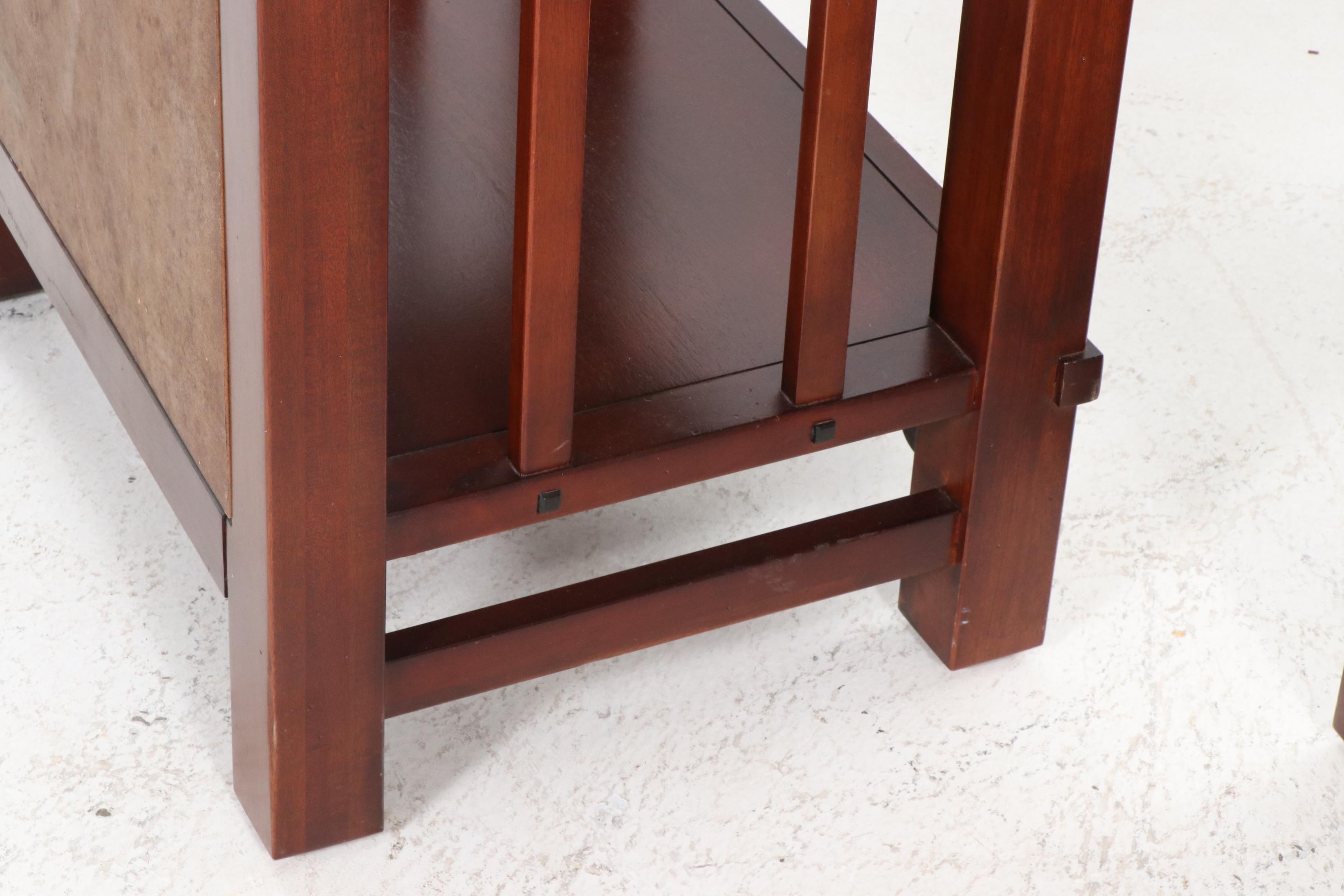 Pair of Thomasville Furniture Arts and Crafts Style Open Bookcases | EBTH