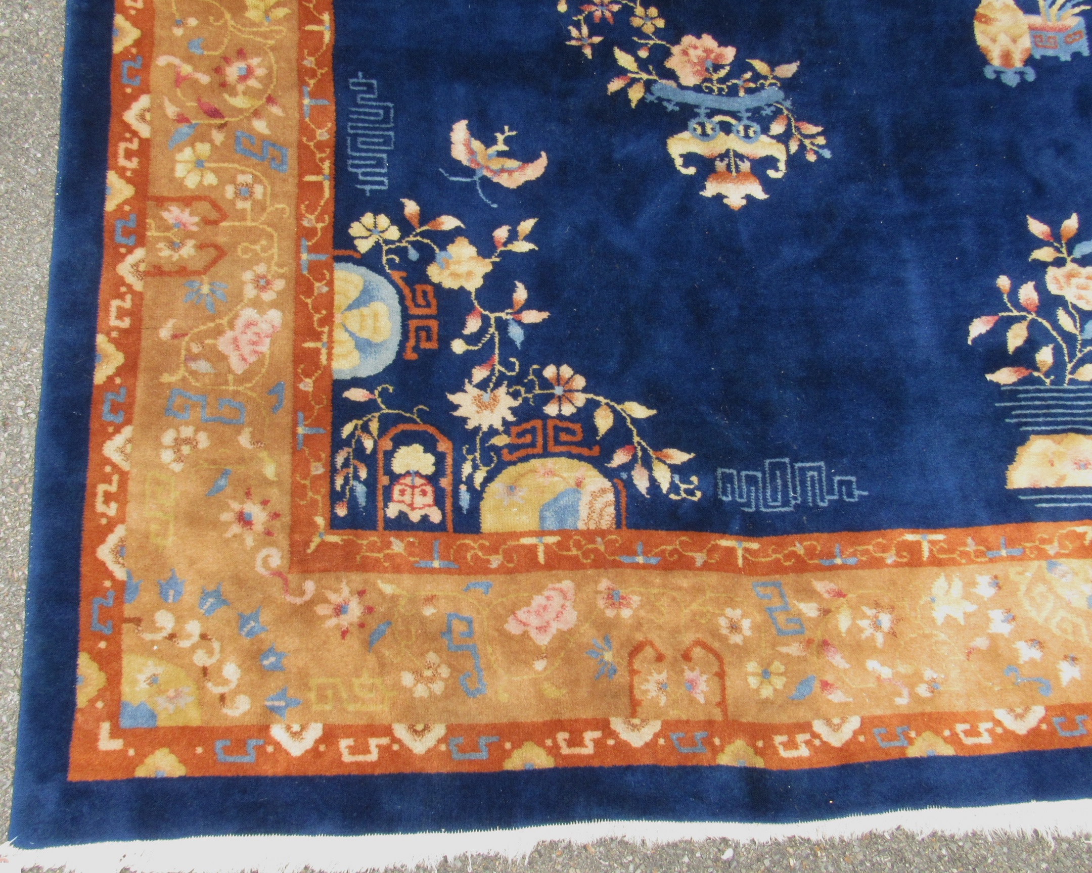 8'11 x 11'6 Hand-Knotted Chinese Nichols Wool Rug, Early 20th Century ...