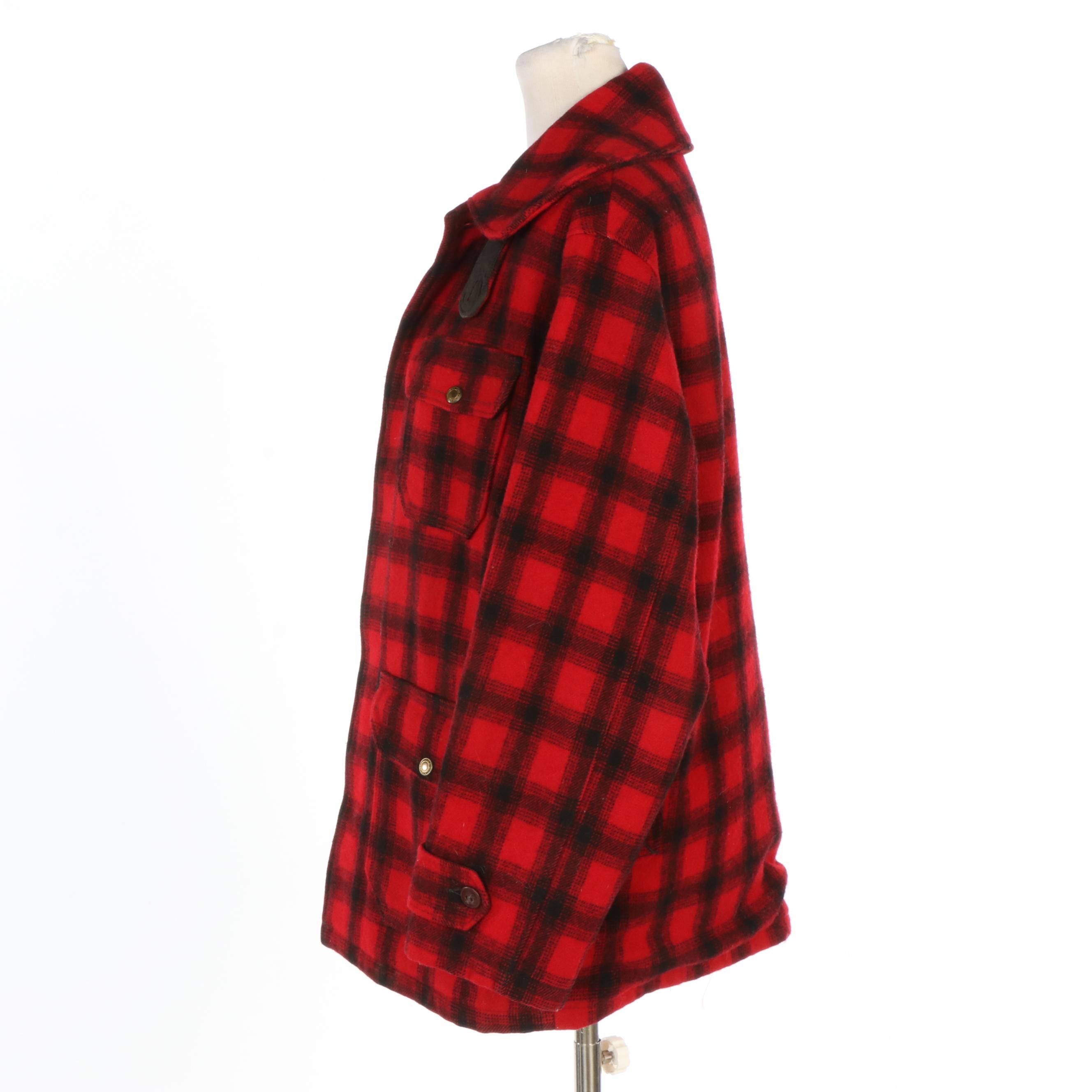 Woolrich Red and Black Plaid Hunting Jacket, Vintage | EBTH