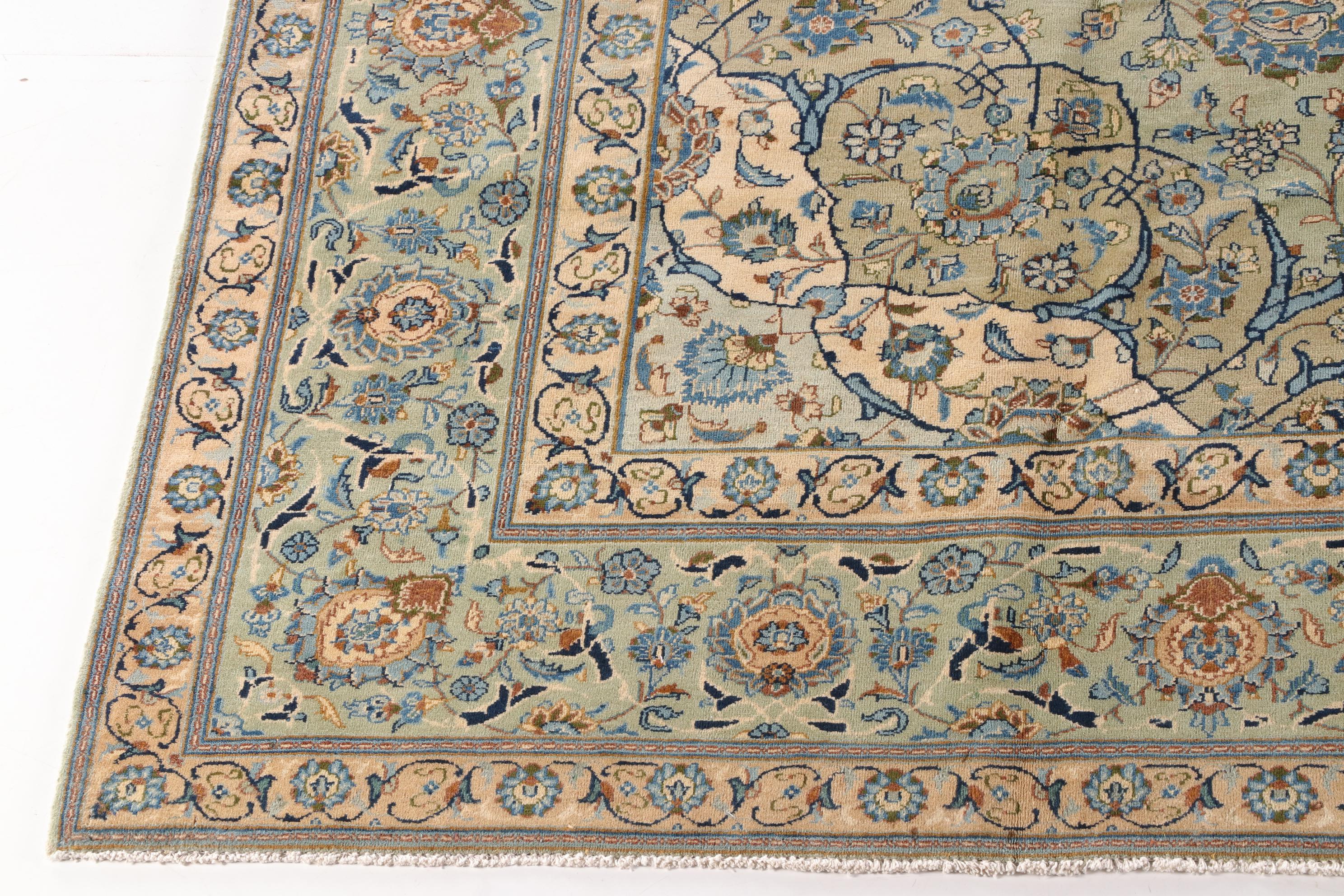 8'11 x 13'7 Hand-Knotted Persian Kerman Wool Rug | EBTH