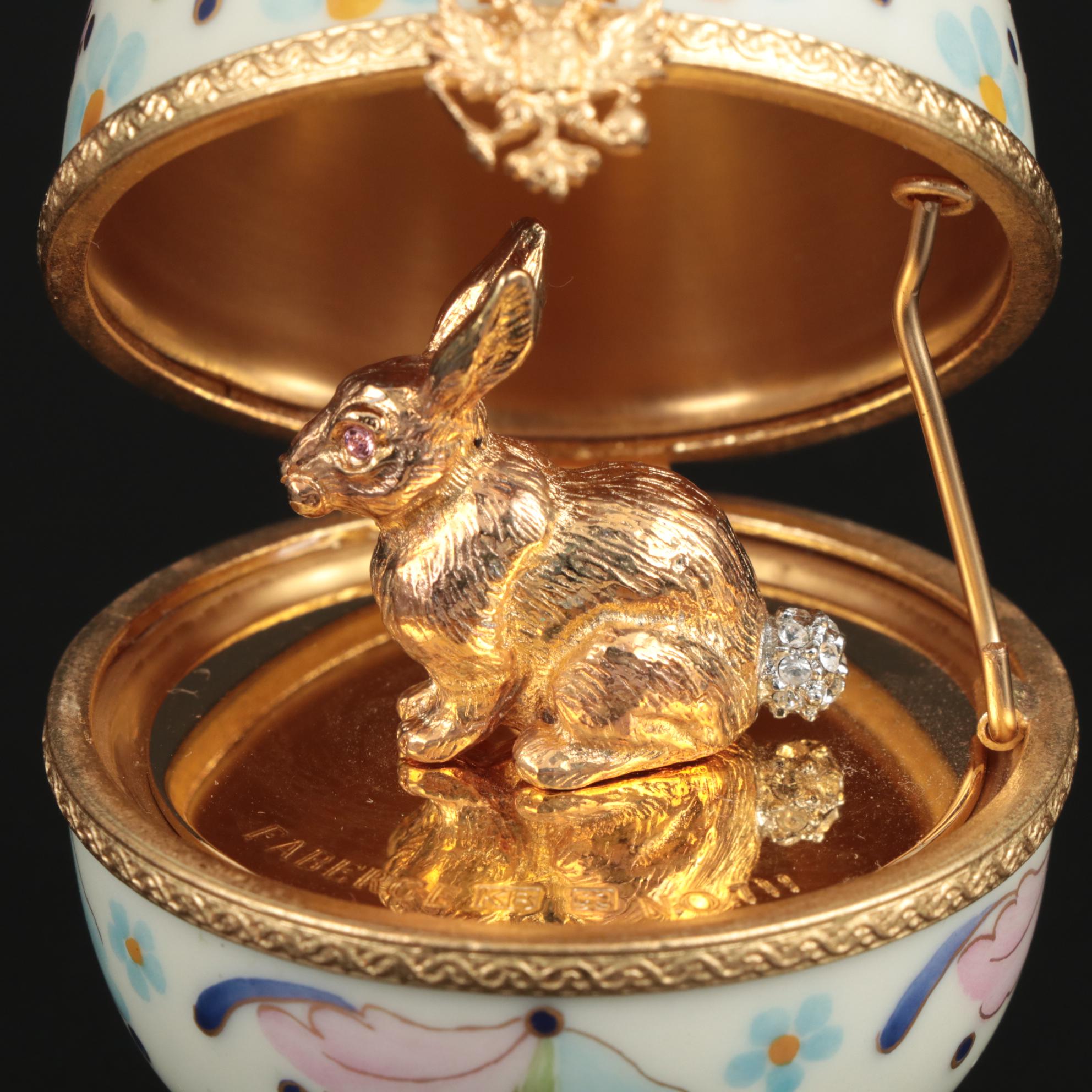 Fabergé Limited Edition Hand-Painted Porcelain Egg with Rabbit | EBTH