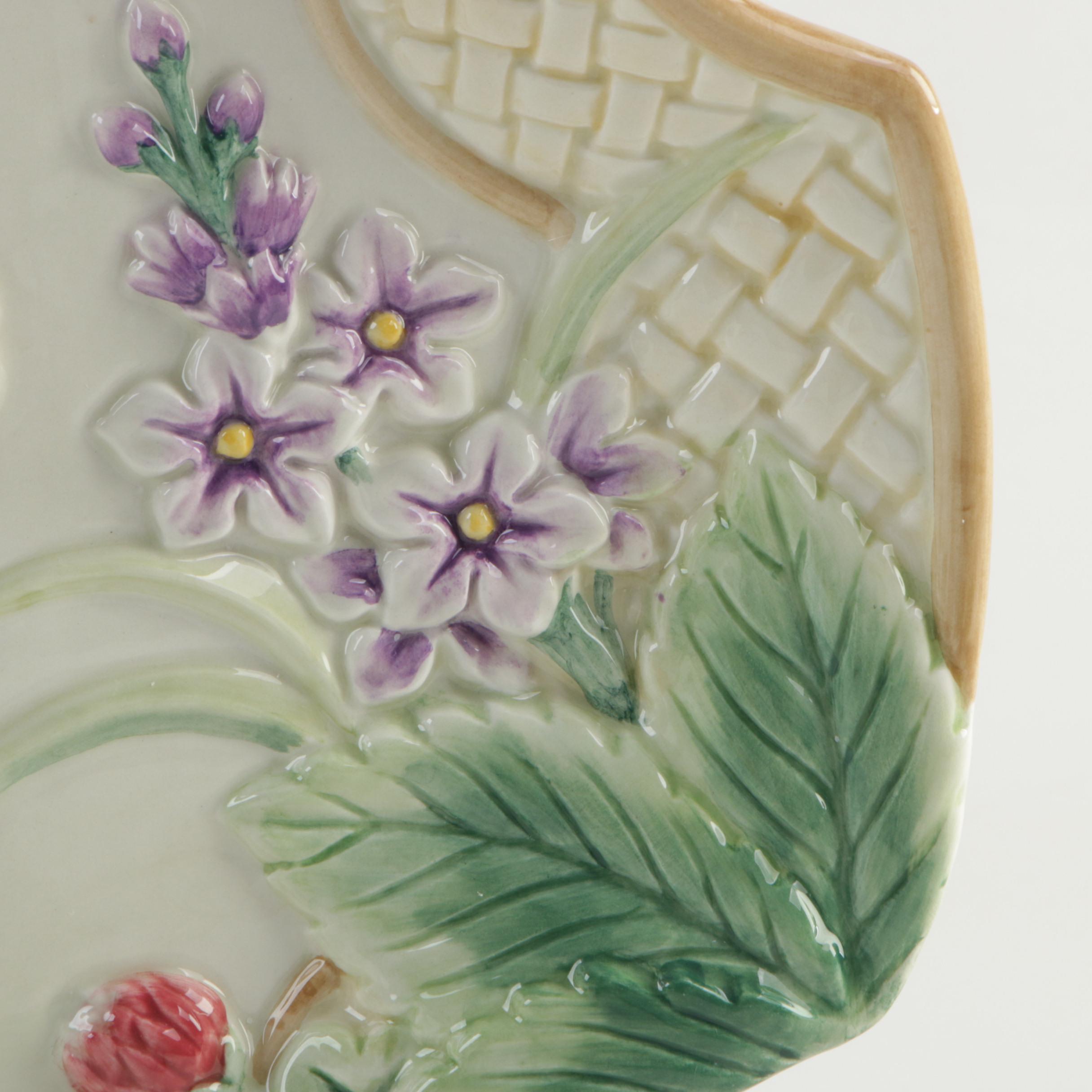 Fitz & Floyd "Botanical Bunny" Ceramic Canape Plate | EBTH
