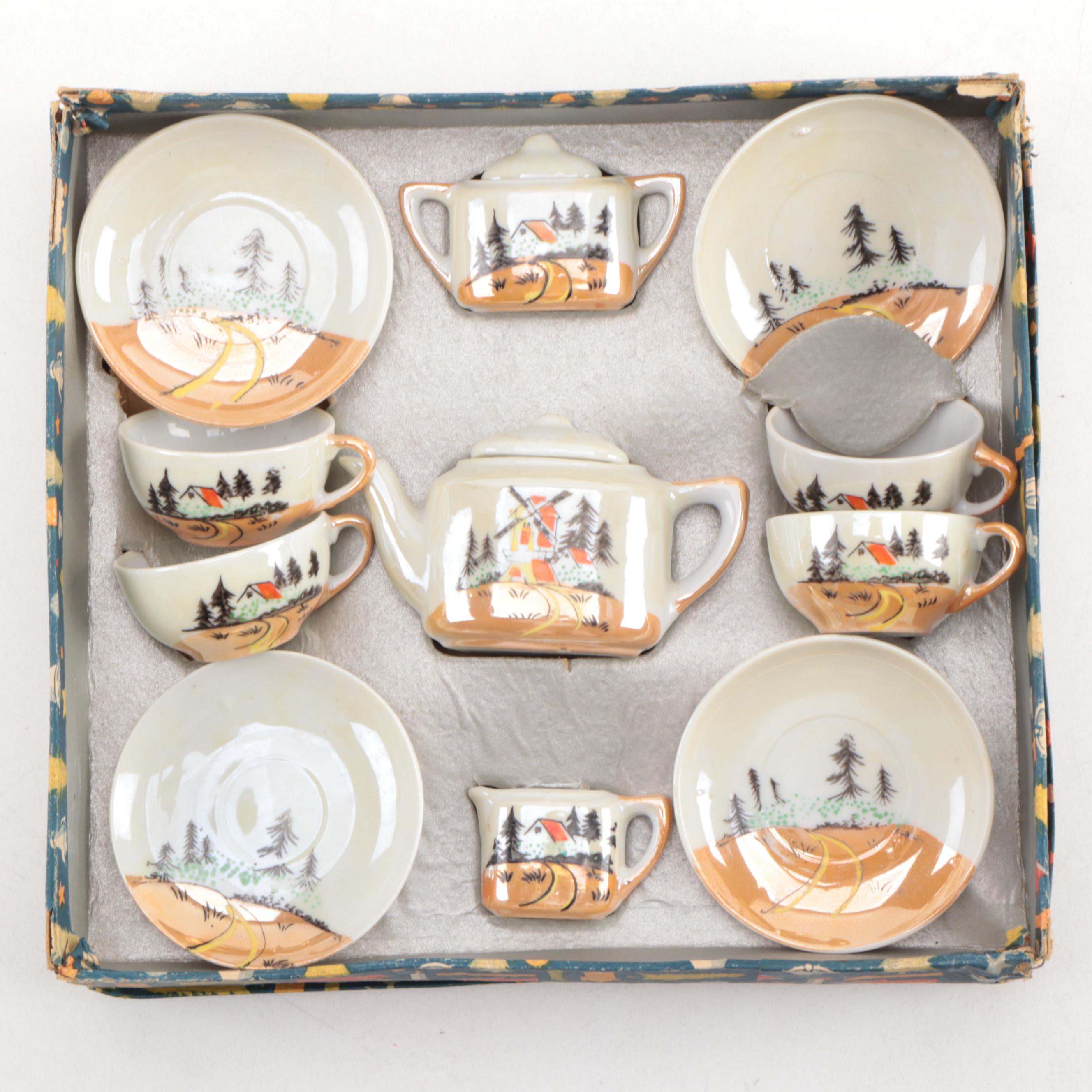 Japanese Porcelain Lustreware Toy Tea Sets in Boxes, Mid-20th Century ...